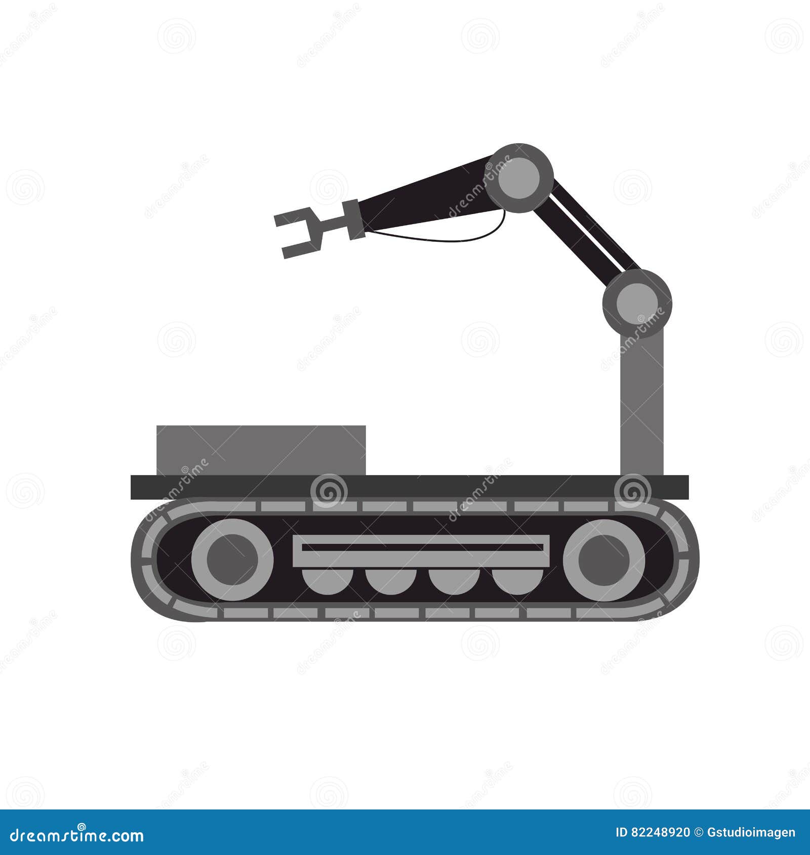 Robot Car with Hydraulic Hand Stock Illustration - Illustration of ...