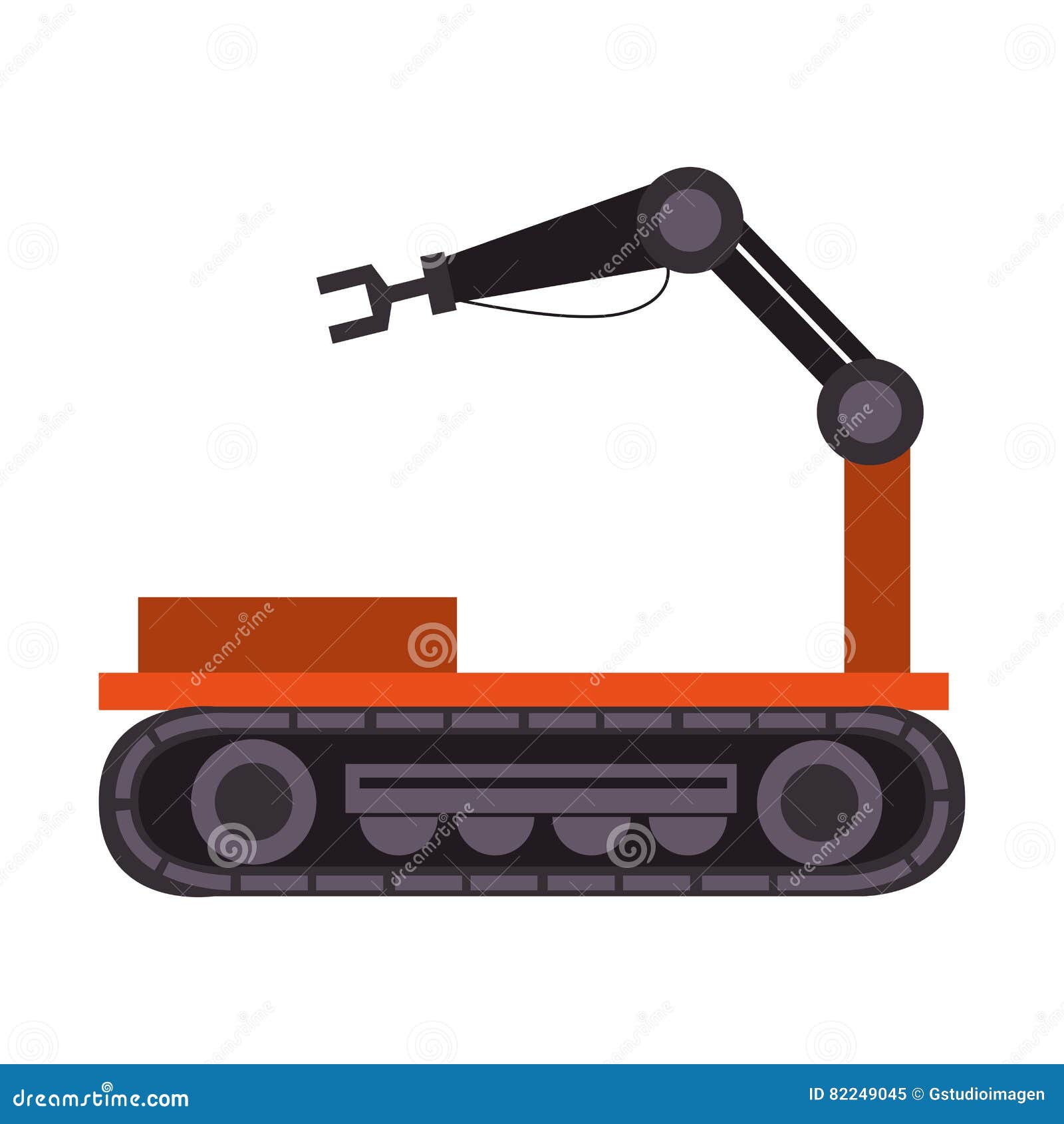 Robot Car with Hydraulic Hand Stock Illustration - Illustration of ...