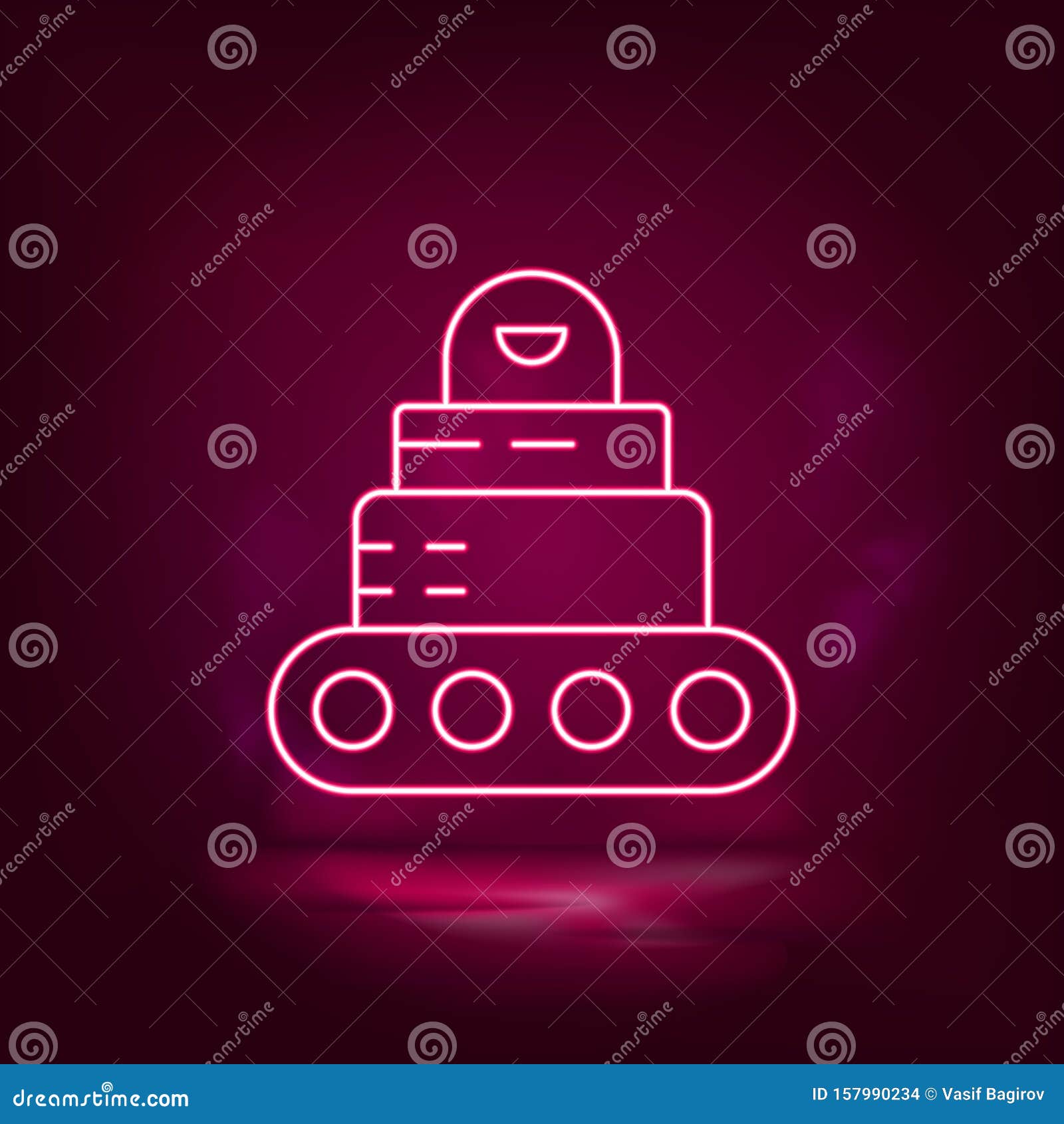 Robot, Car Neon Icon - Vector. Artificial Intelligence. Stock Vector ...
