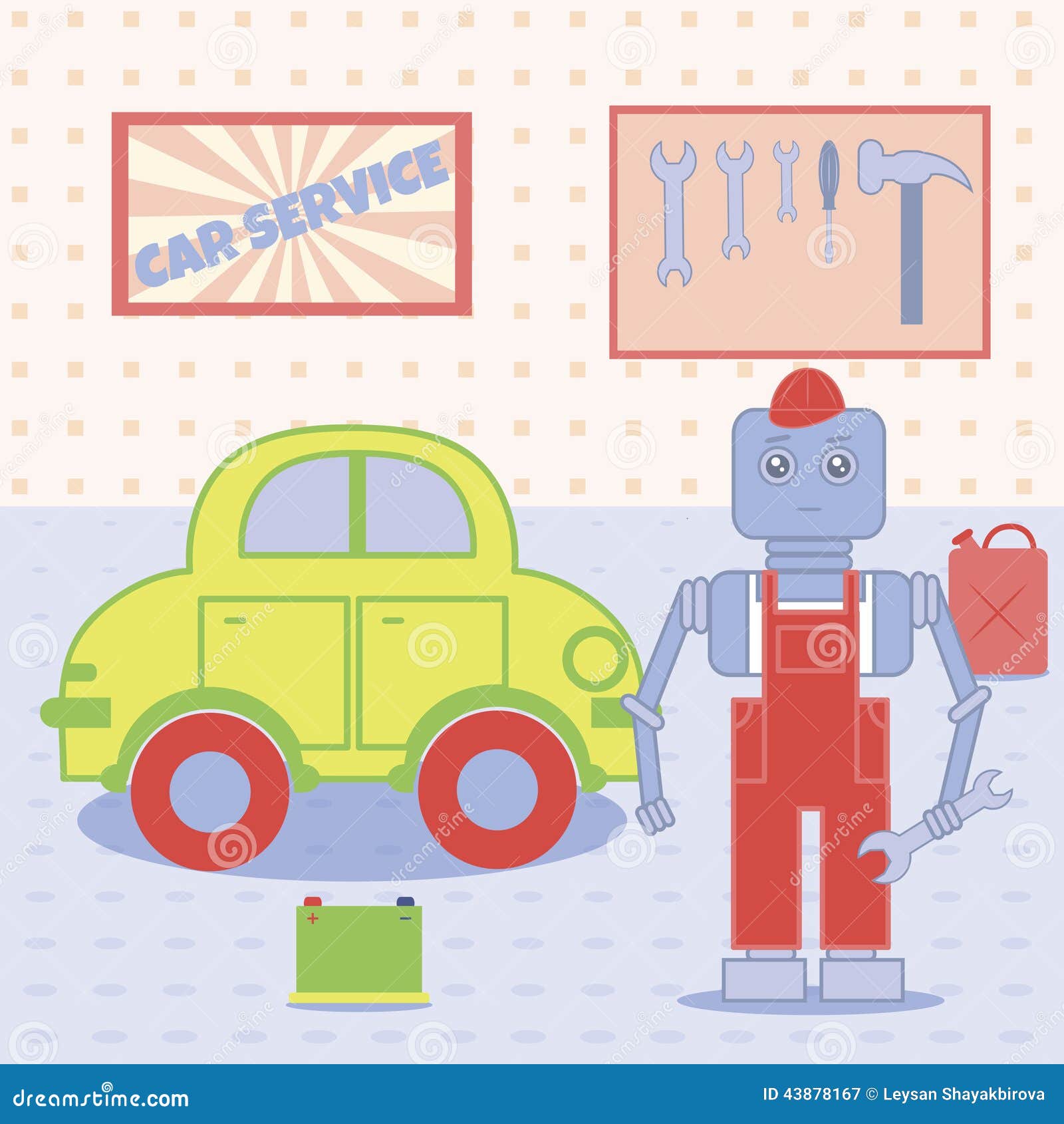Robot Mechanic With Device Royalty-Free Cartoon | CartoonDealer.com ...