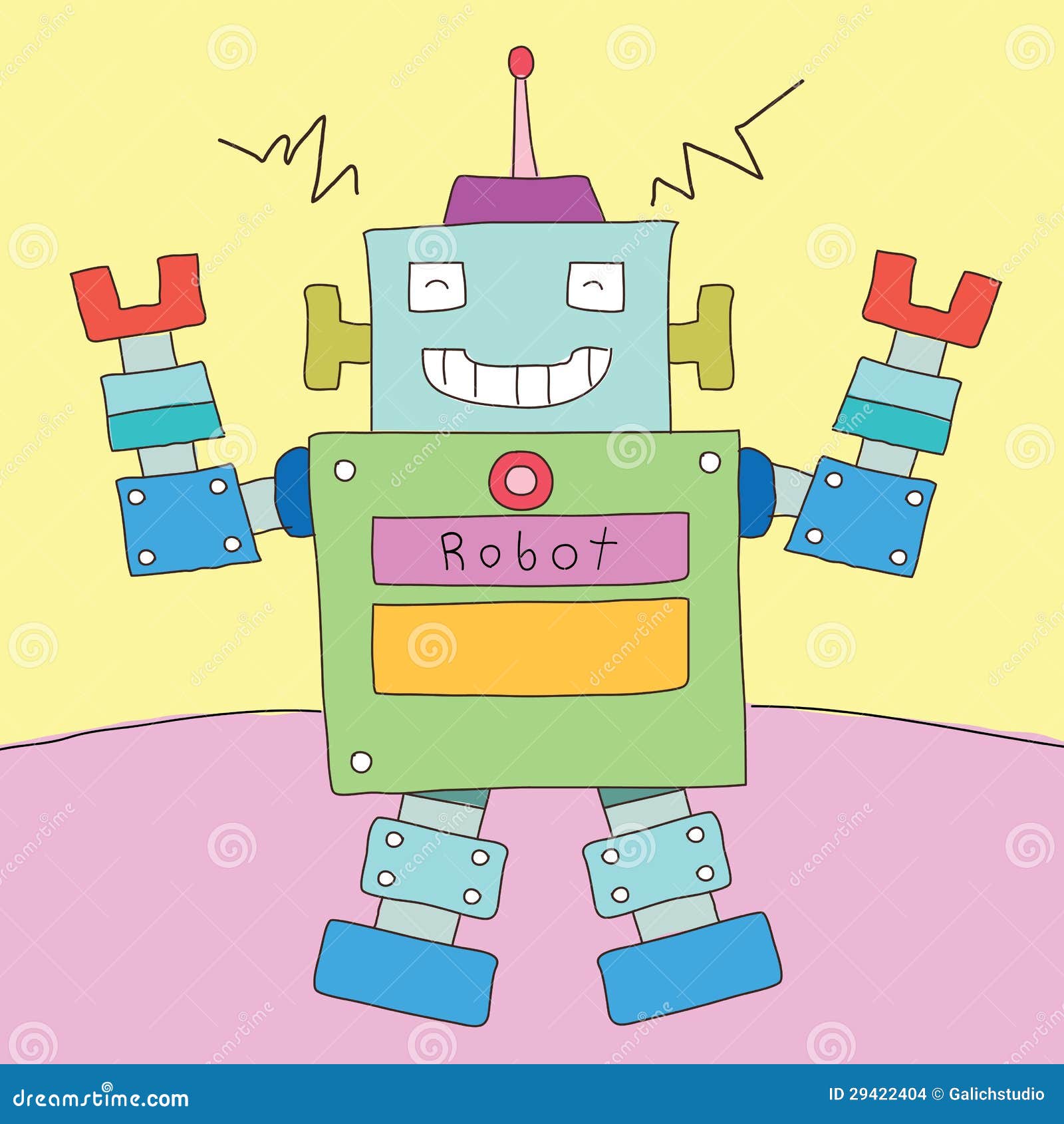 Robot cartoon stock illustration. Illustration of machine - 29422404
