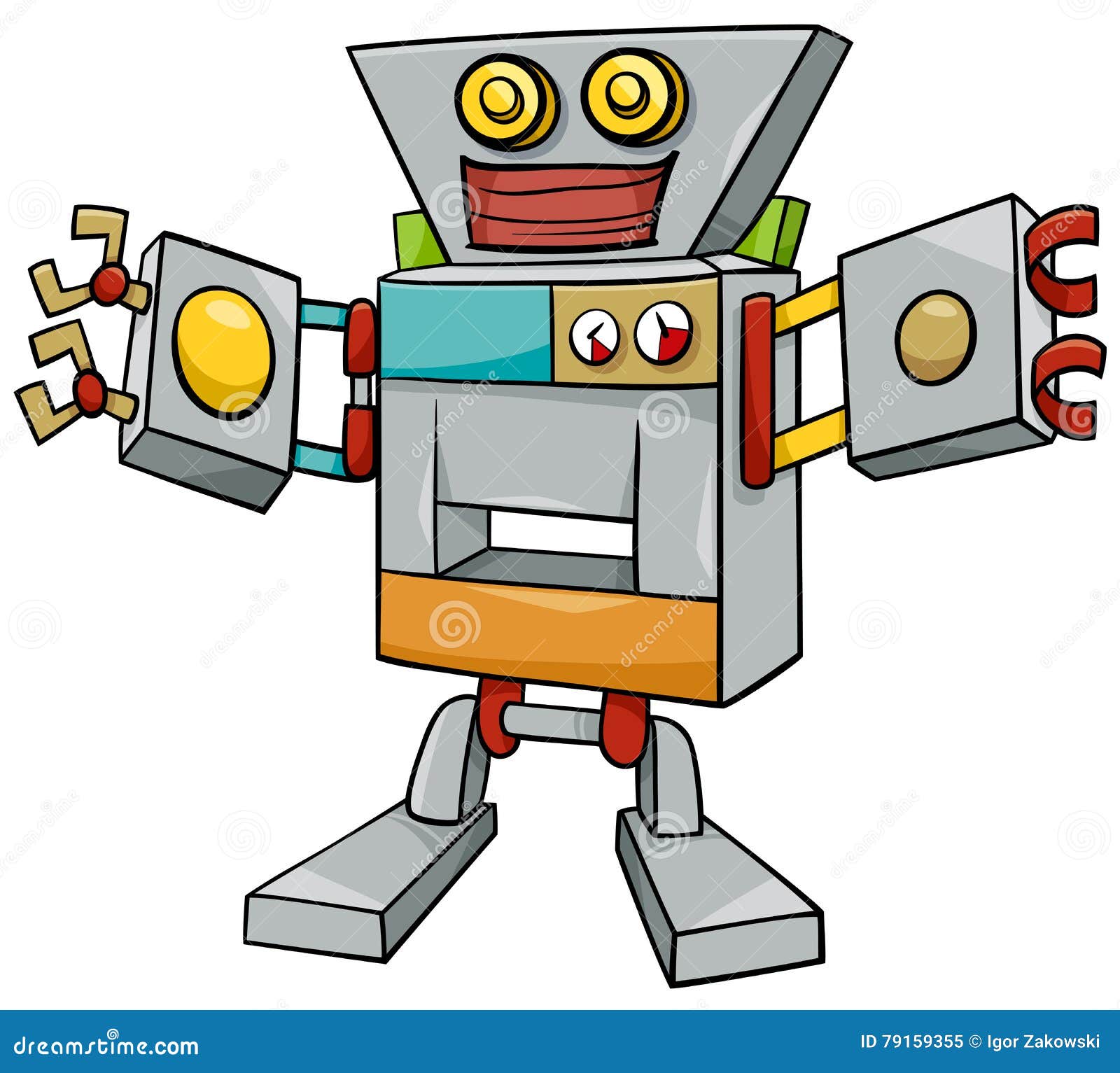 Robot cartoon character stock vector. Illustration of tale - 79159355