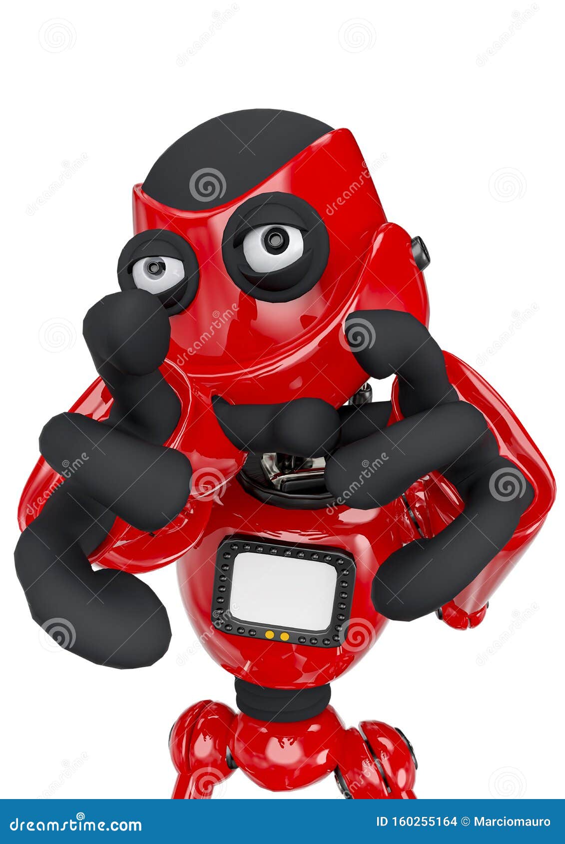 Robot Cartoon Doing a Evil Face Stock Illustration - Illustration of ...