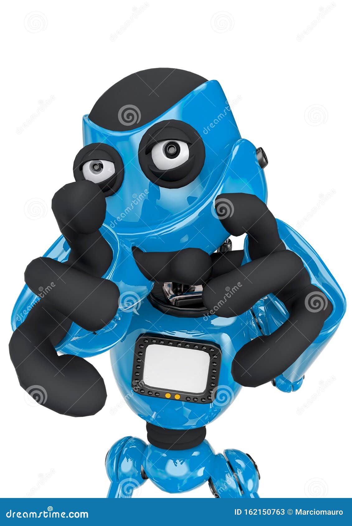 Robot Cartoon Doing a Evil Face Stock Illustration - Illustration of ...