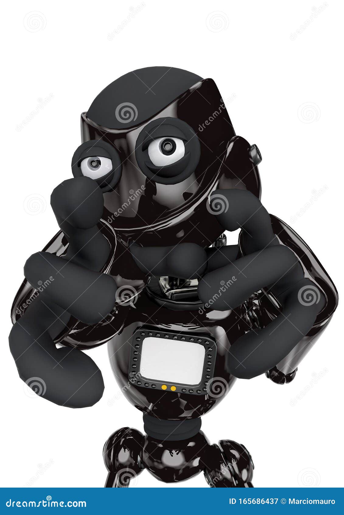 Robot Cartoon Doing a Evil Face Stock Illustration - Illustration of ...