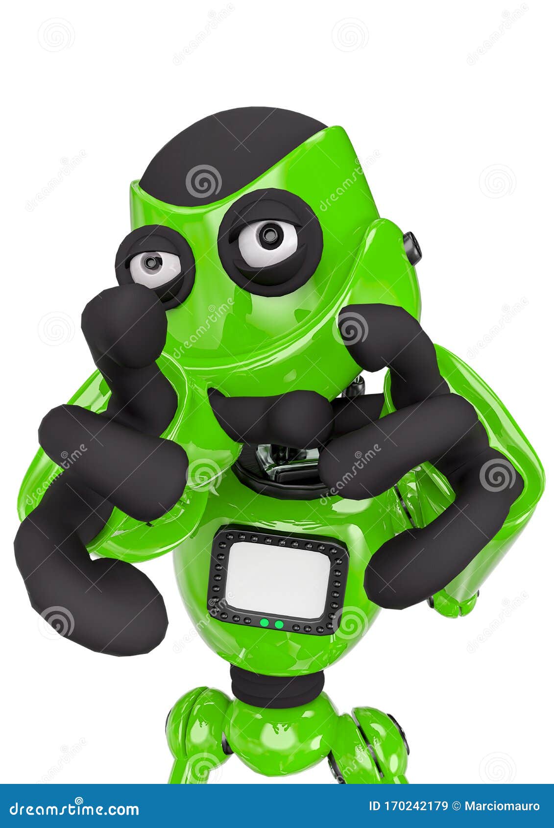 Robot Cartoon Doing a Evil Face Stock Illustration - Illustration of ...