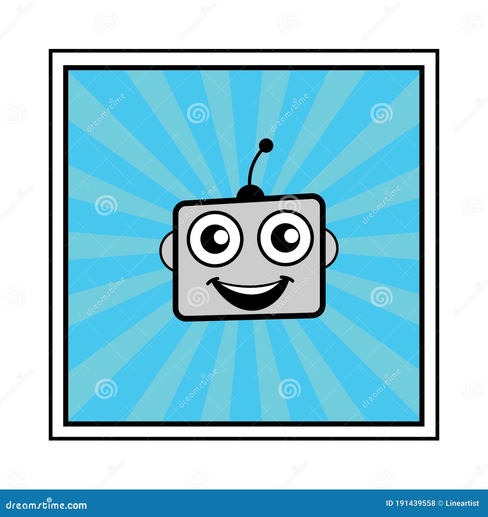 Robot cartoon face stock illustration. Illustration of comic - 191439558