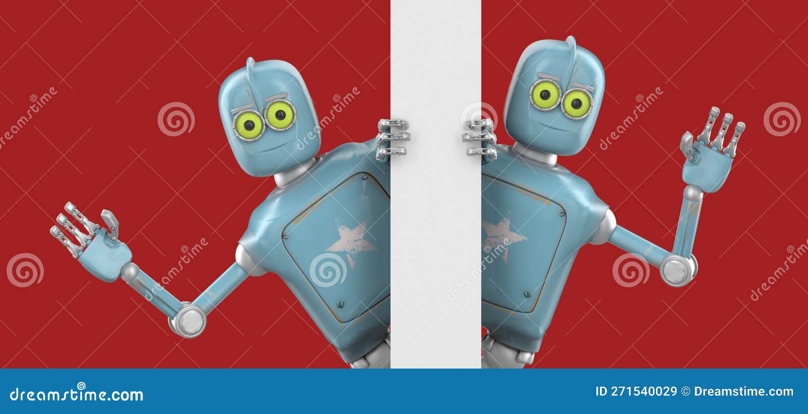 Robot Cartoon Funny 3D Video Render - Wave Your Hand To Greet, Isolate ...