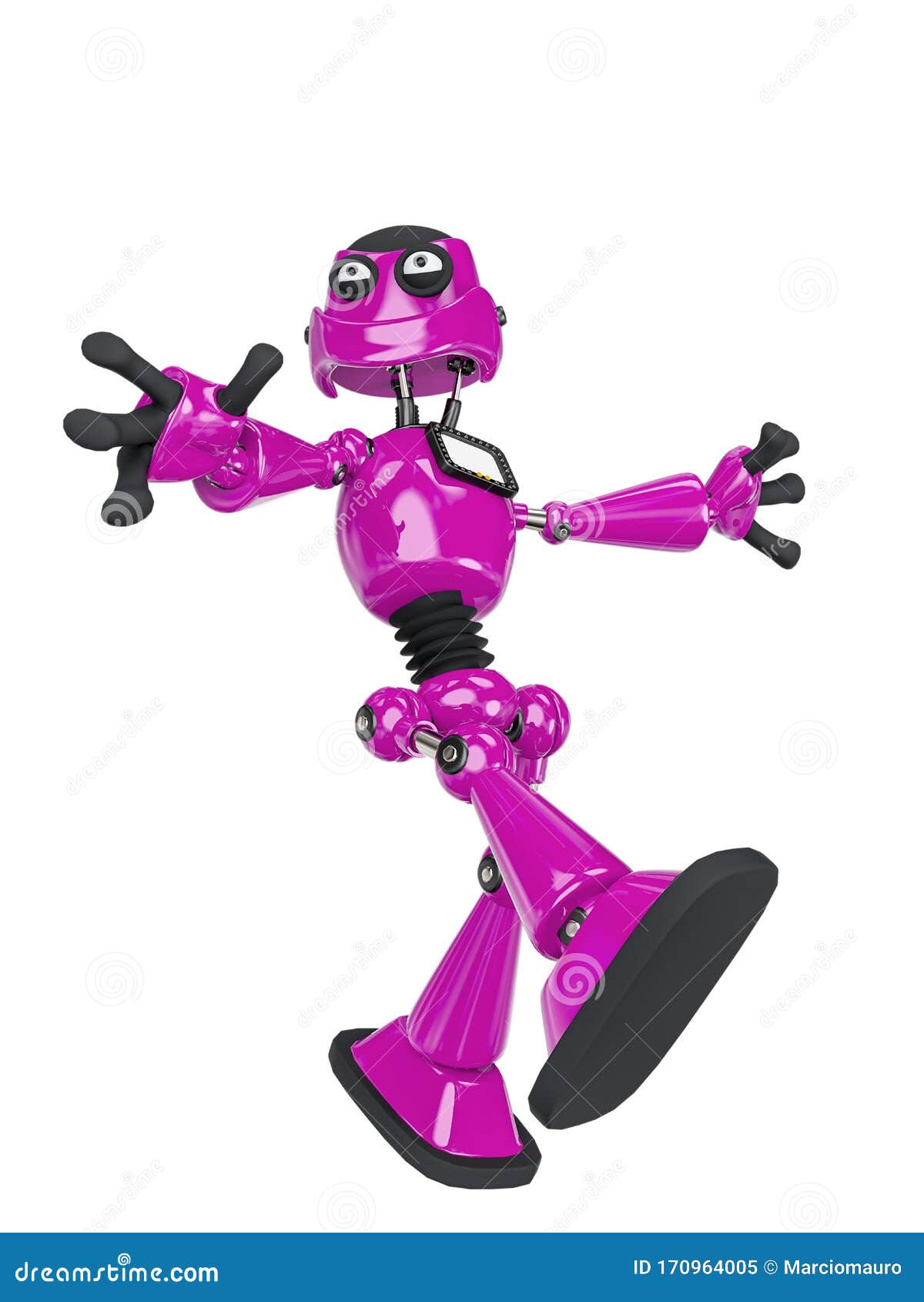 Robot cartoon funny walk stock illustration. Illustration of futuristic ...