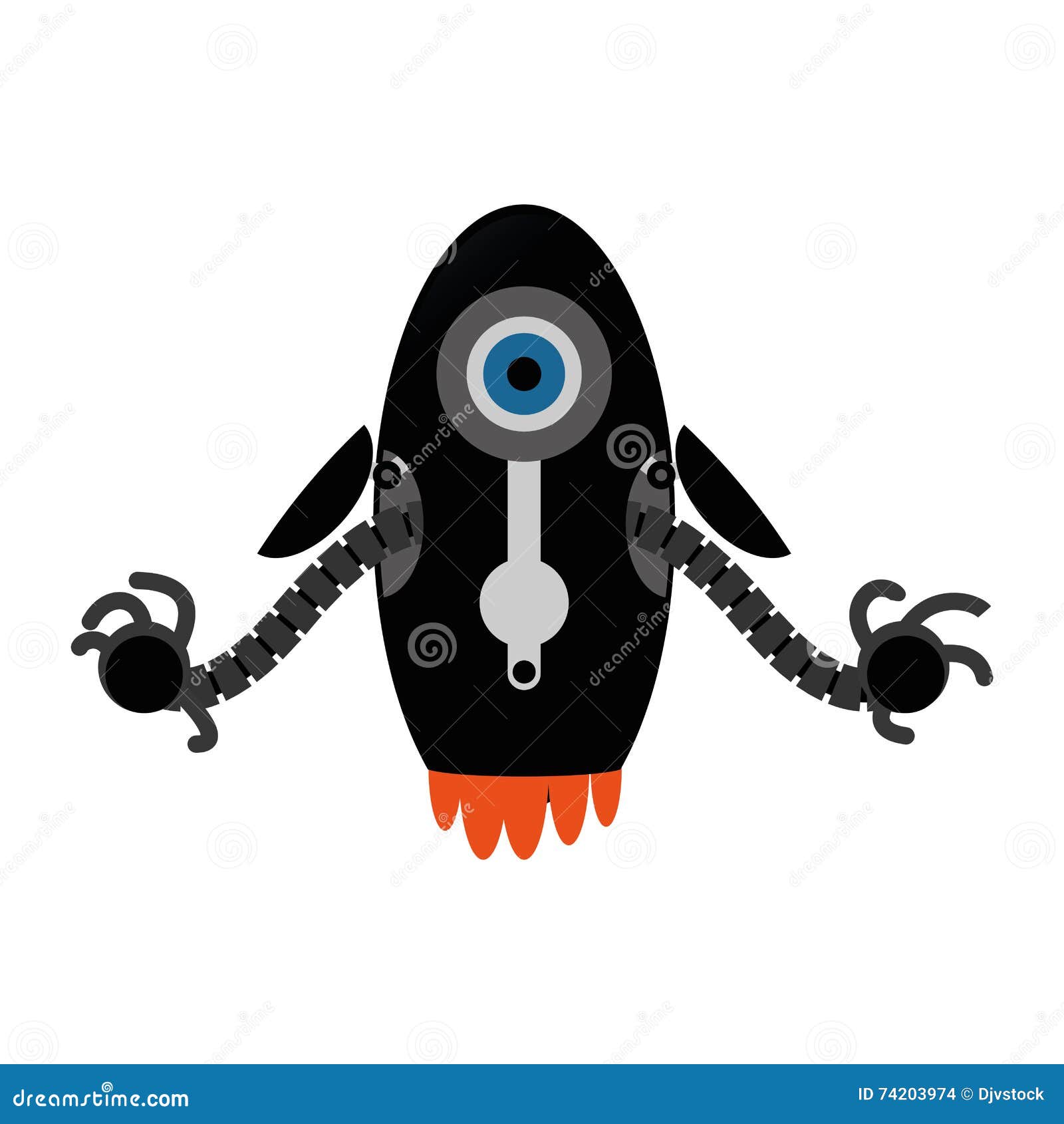 Robot Cartoon Icon. Machine Design. Vector Graphic Stock Vector ...