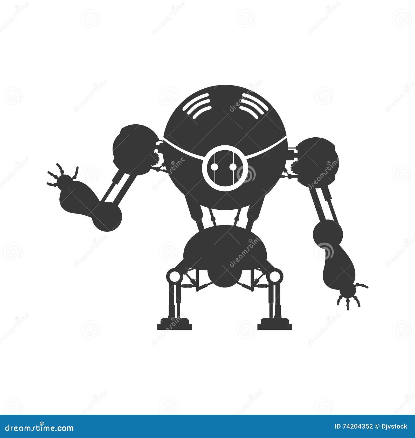 Robot Cartoon Icon. Machine Design. Vector Graphic Stock Vector ...