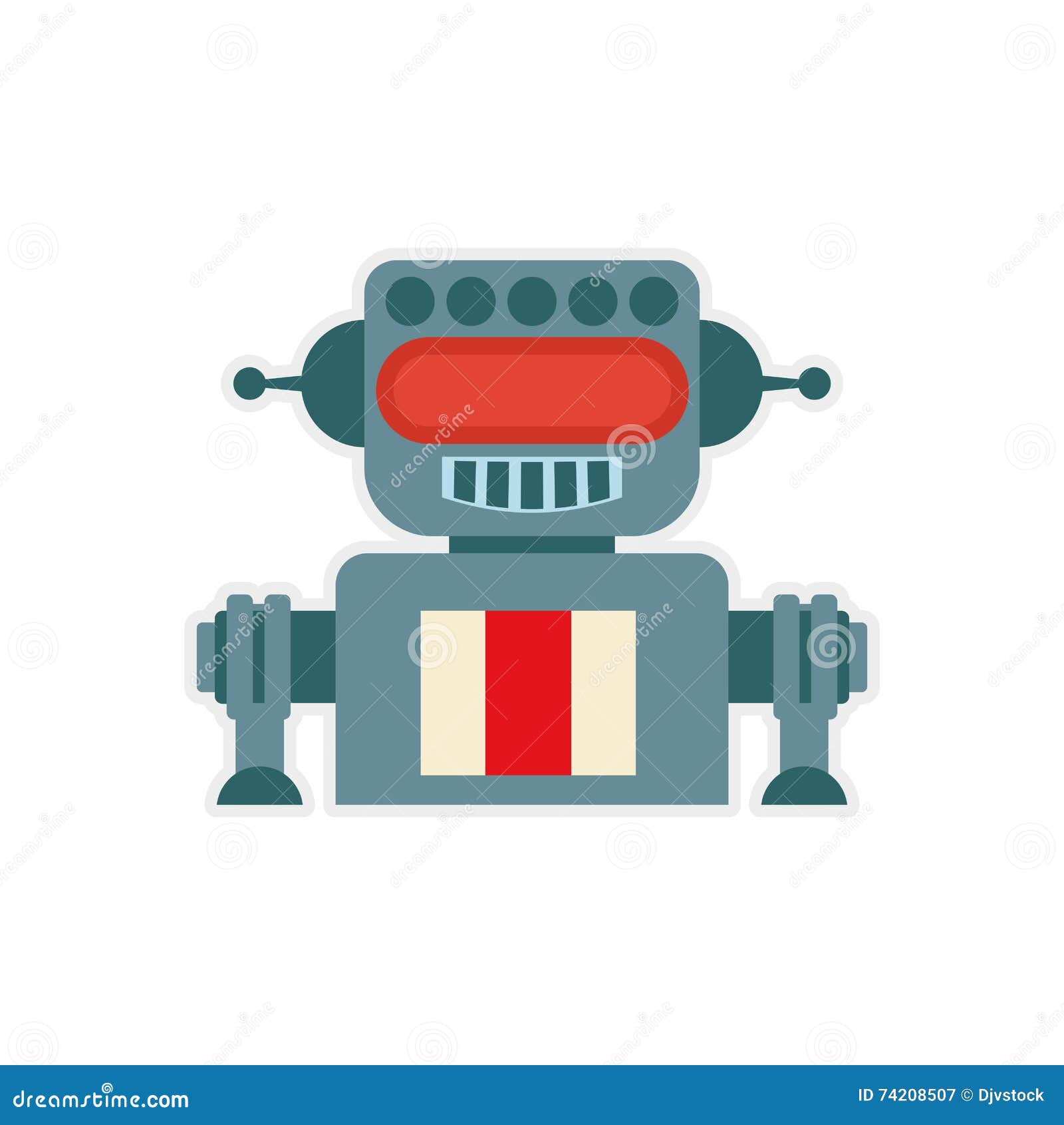 Robot Cartoon Icon. Machine Design. Vector Graphic Stock Vector ...