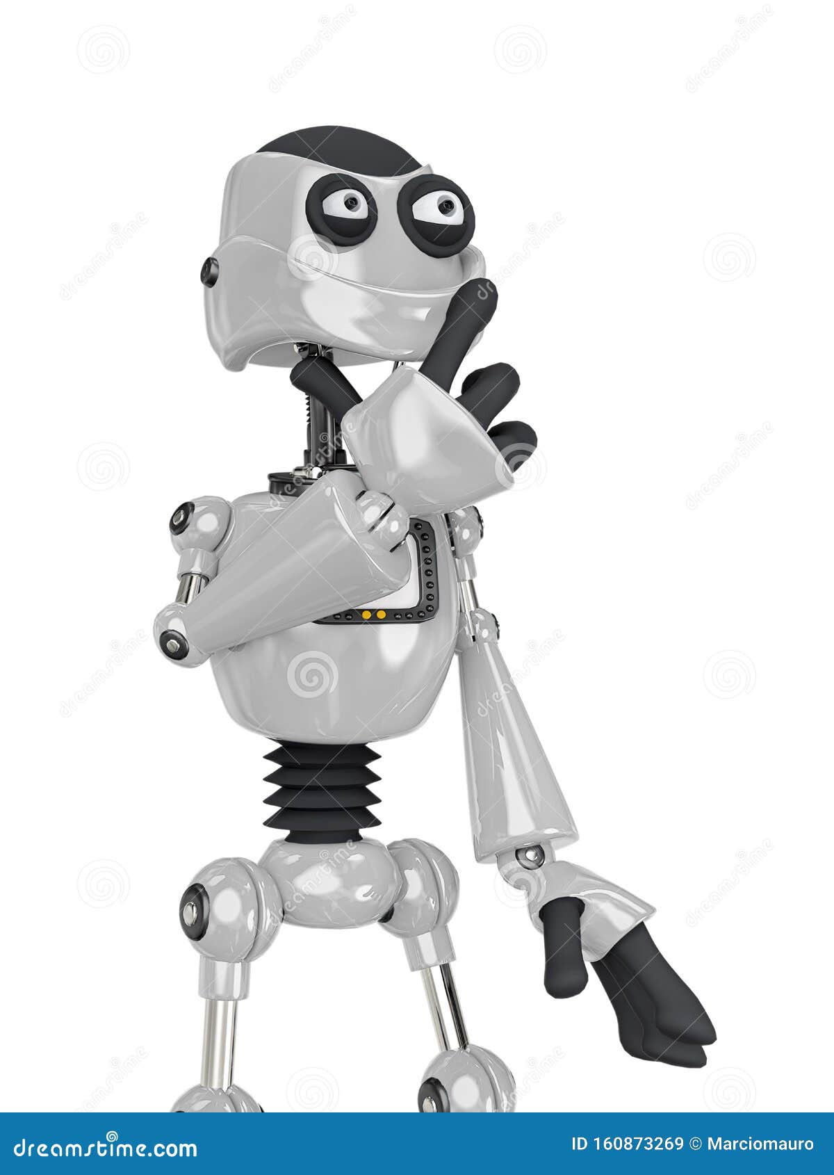 Robot Cartoon Thinking about Stock Illustration - Illustration of ...