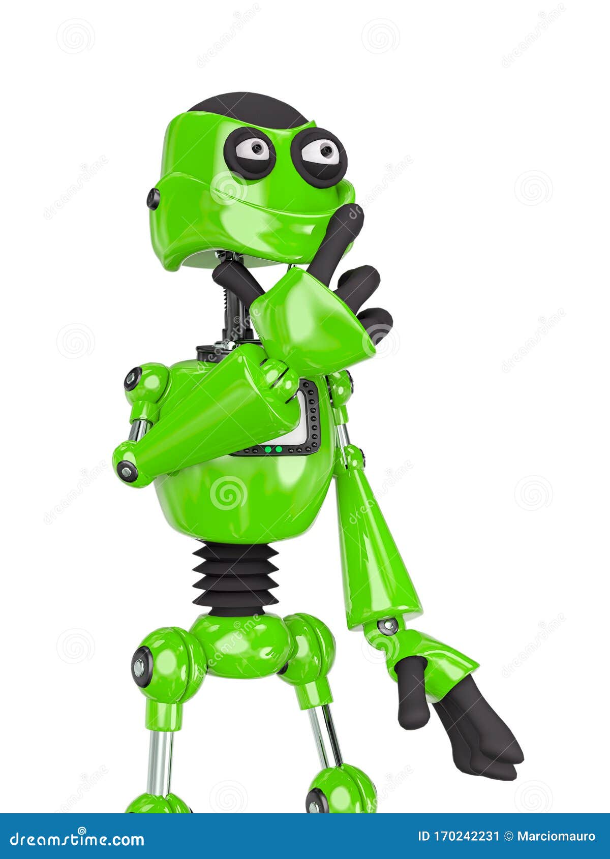 Robot Cartoon Thinking about Stock Illustration - Illustration of ...