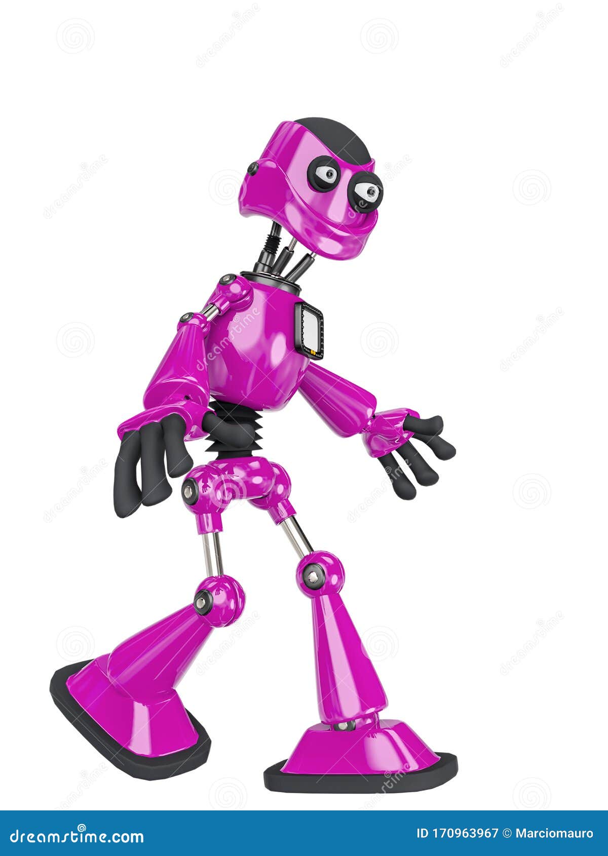 Robot cartoon walking stock illustration. Illustration of humanoid ...