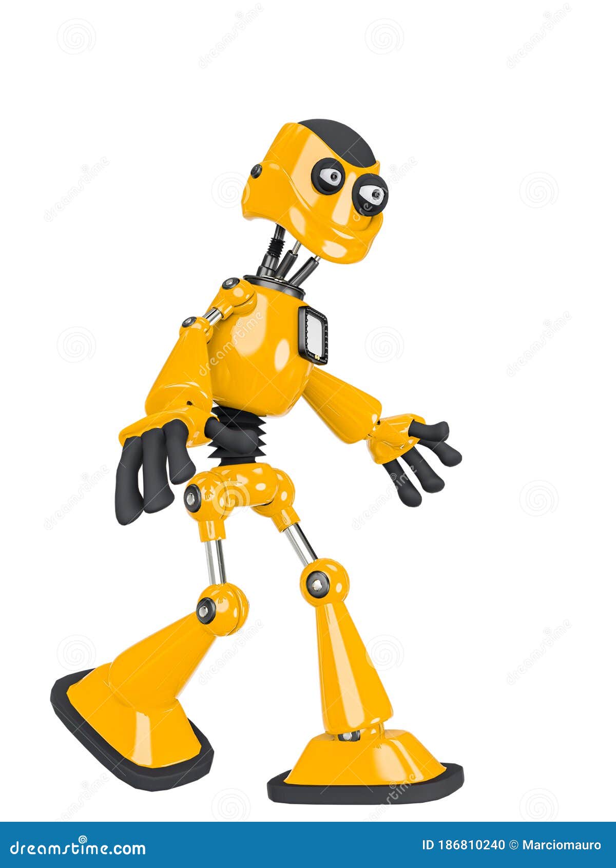 Robot cartoon walking stock illustration. Illustration of cyborg ...