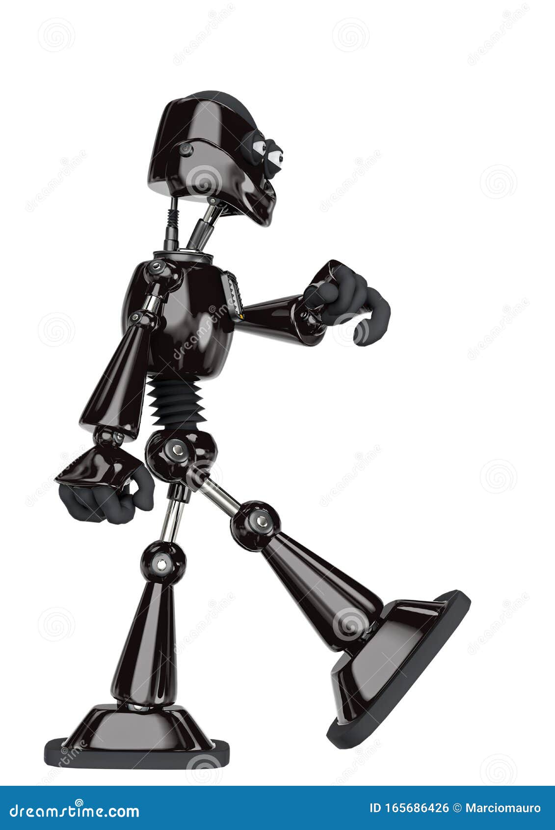 Robot Cartoon Walking Side View 库存例证 - 插画 包括有 计算机控制学, 背包: 165686426
