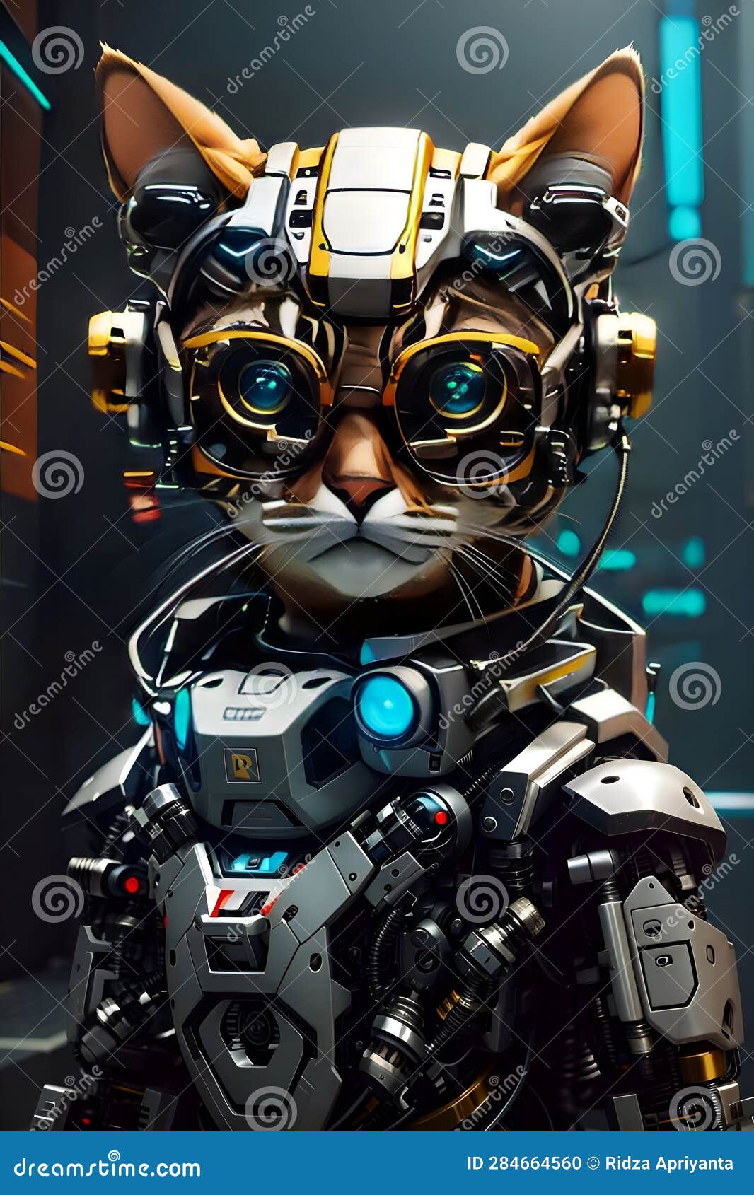 Robot Cat Animal Design by AI Model Stock Photo - Image of companion ...