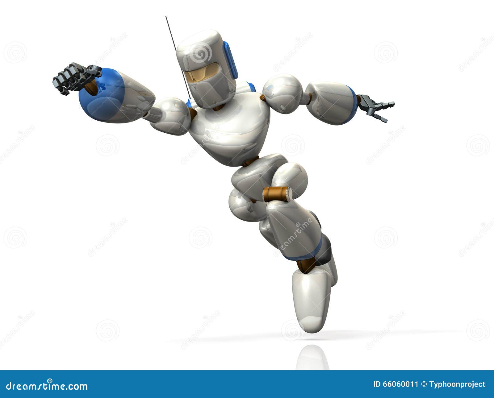 Robot Catches Someone. it Jumping Toward the Enemy Stock Illustration ...