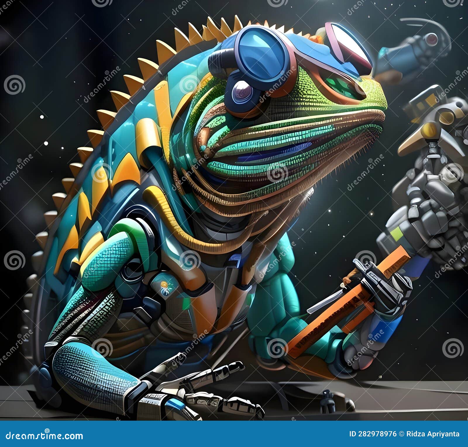 The Robot Chameleon Style Design AI Stock Illustration - Illustration ...