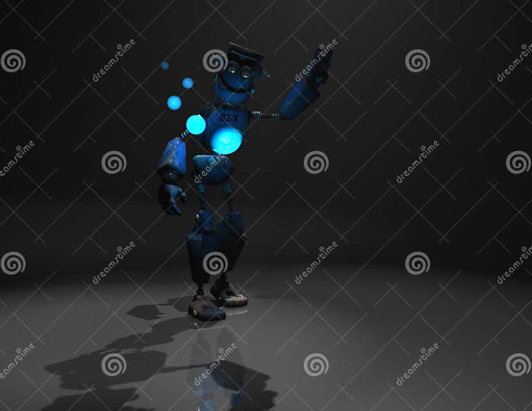 Robot character stock illustration. Illustration of poser - 10880067