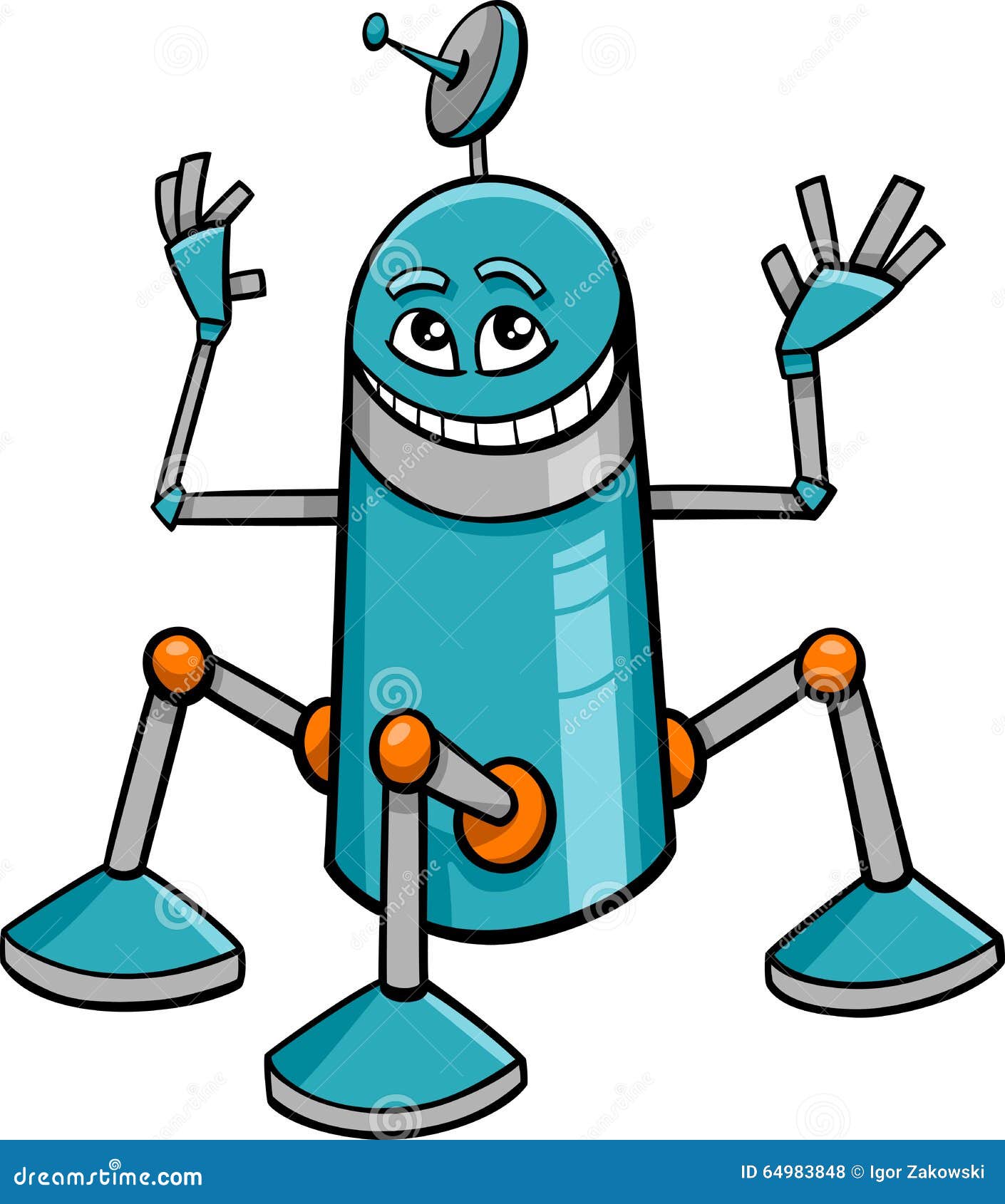 Robot character cartoon stock vector. Illustration of funny - 64983848