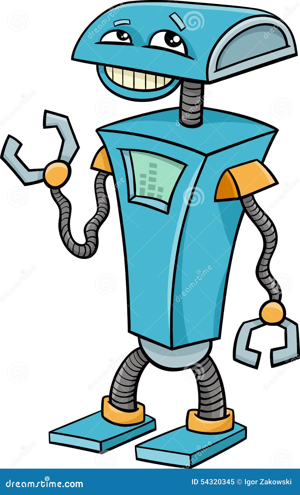 Robot Character Cartoon Illustration Stock Vector - Illustration of ...