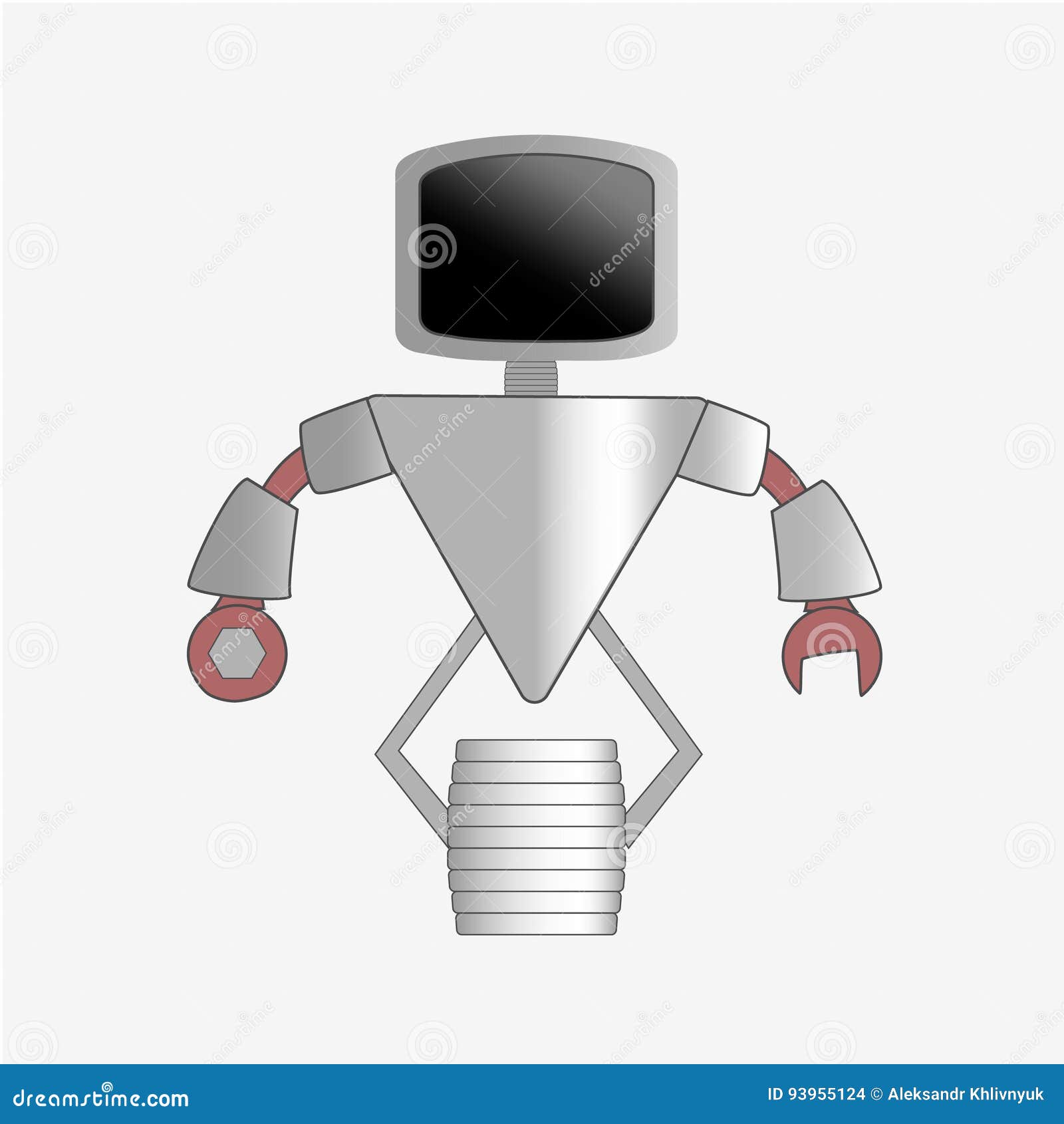 Robot Character Icon with Full Body Stock Illustration - Illustration ...