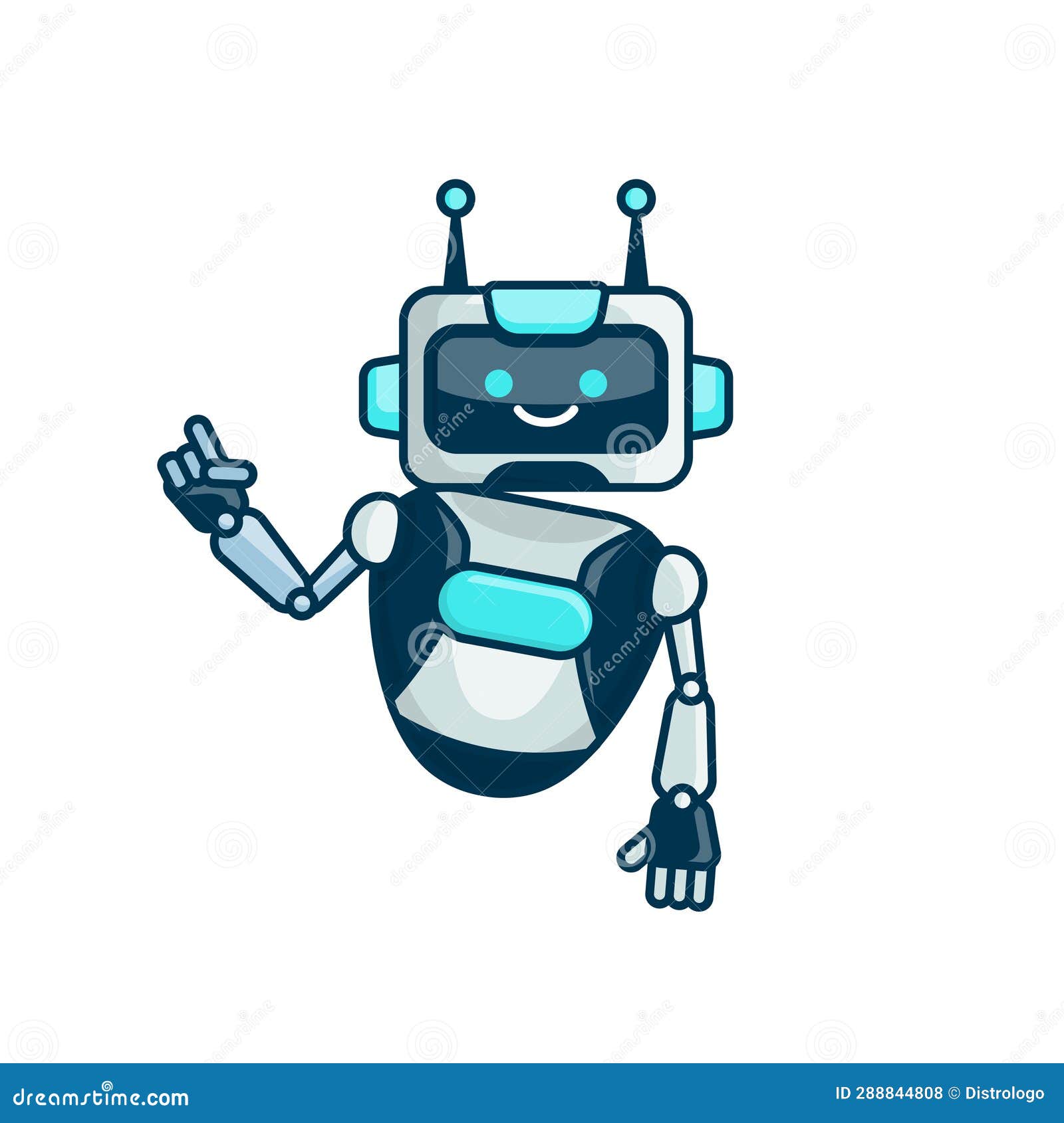 Robot Character Pose Vector Illustration Robot Mascot Character Design Stock Vector