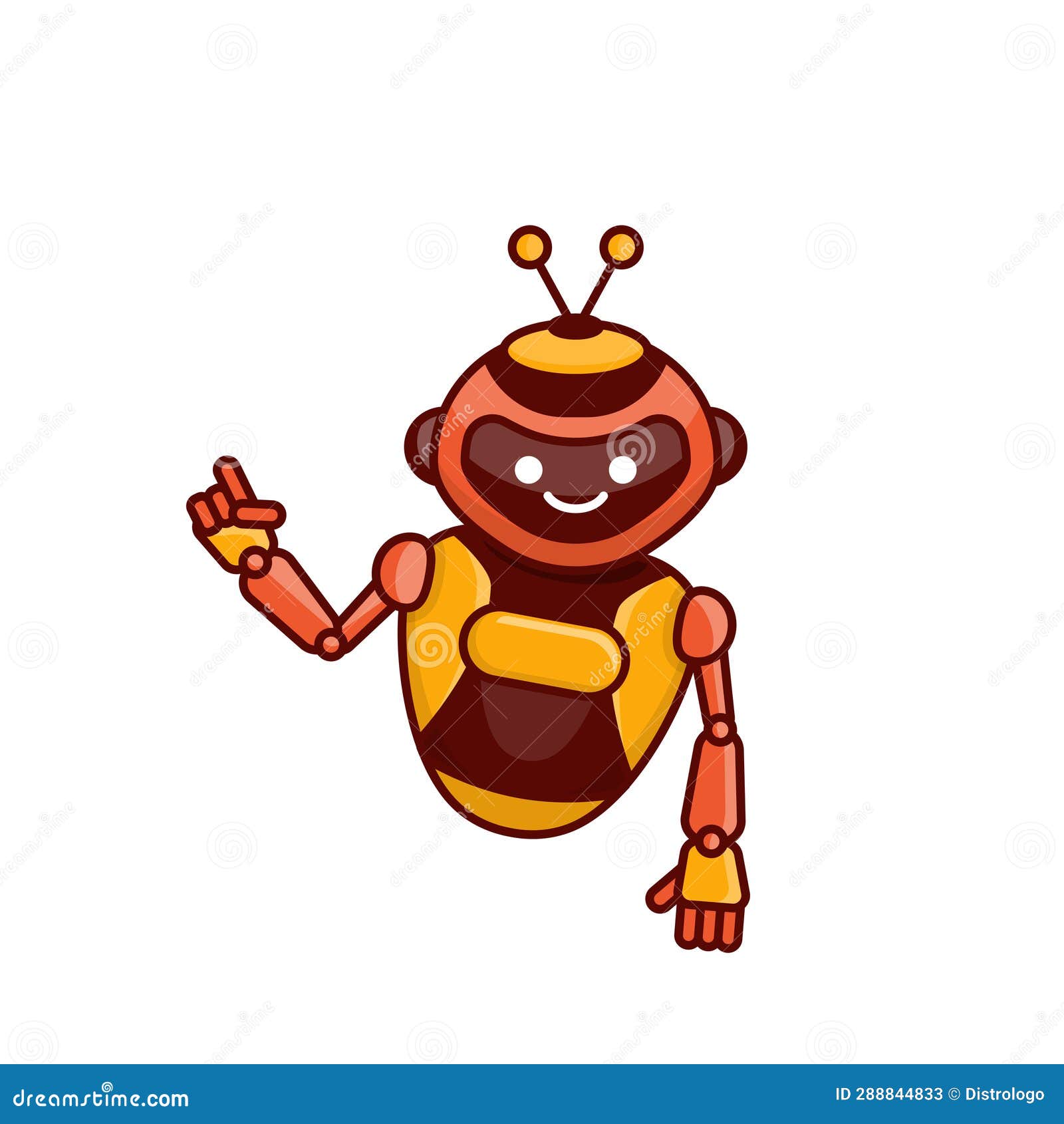 Robot Character Pose Vector Illustration Robot Mascot Character Design Stock Vector