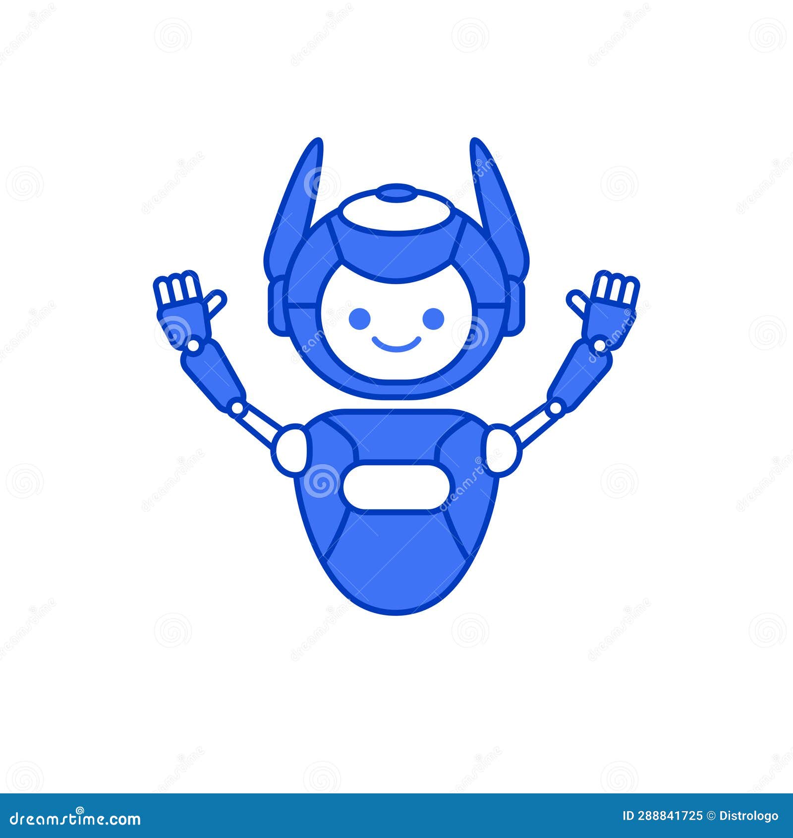 Robot Character Say Hi Hello Vector Illustration. Cute Robot Cartoon ...