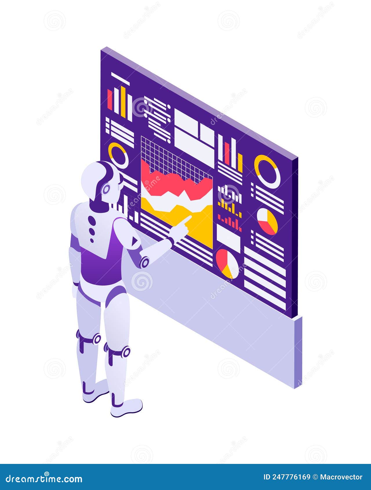 Robot Chart Analyst Composition Stock Vector - Illustration of project ...