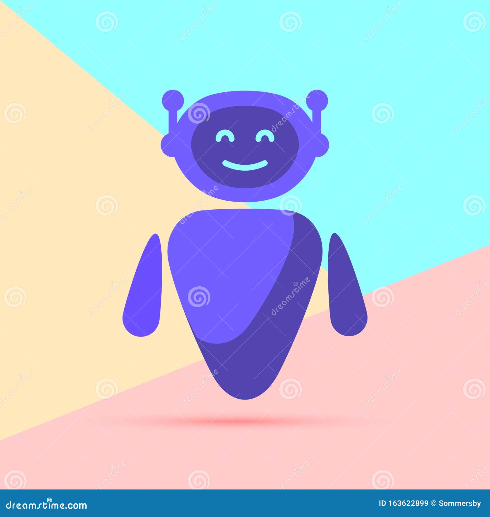 Robot Chat Bot on Pink Blue Colored Pastel Background Stock ...