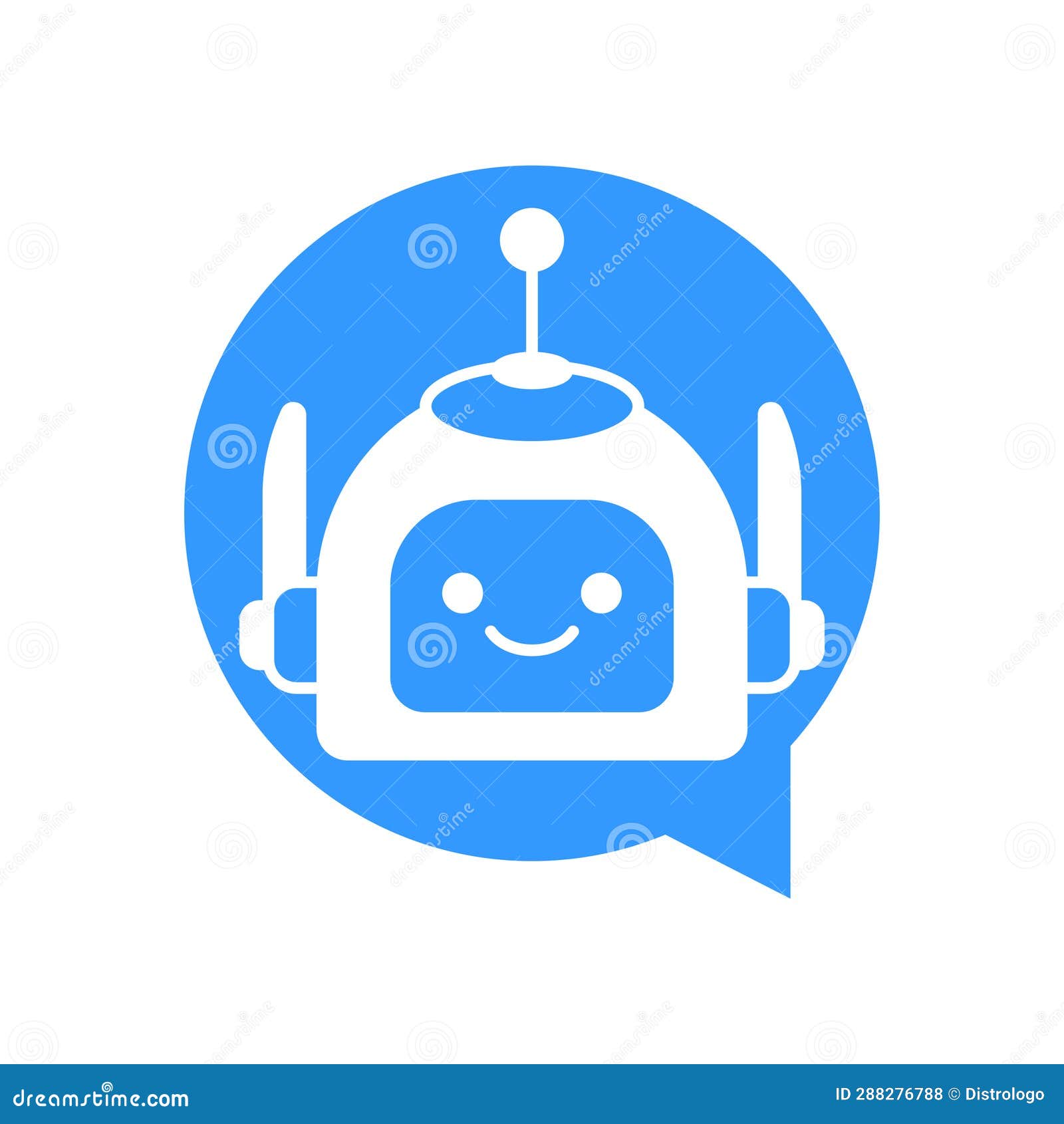 Robot Chat Bot Vector Design. Robotic Assistant Icon Isolated on Bubble ...