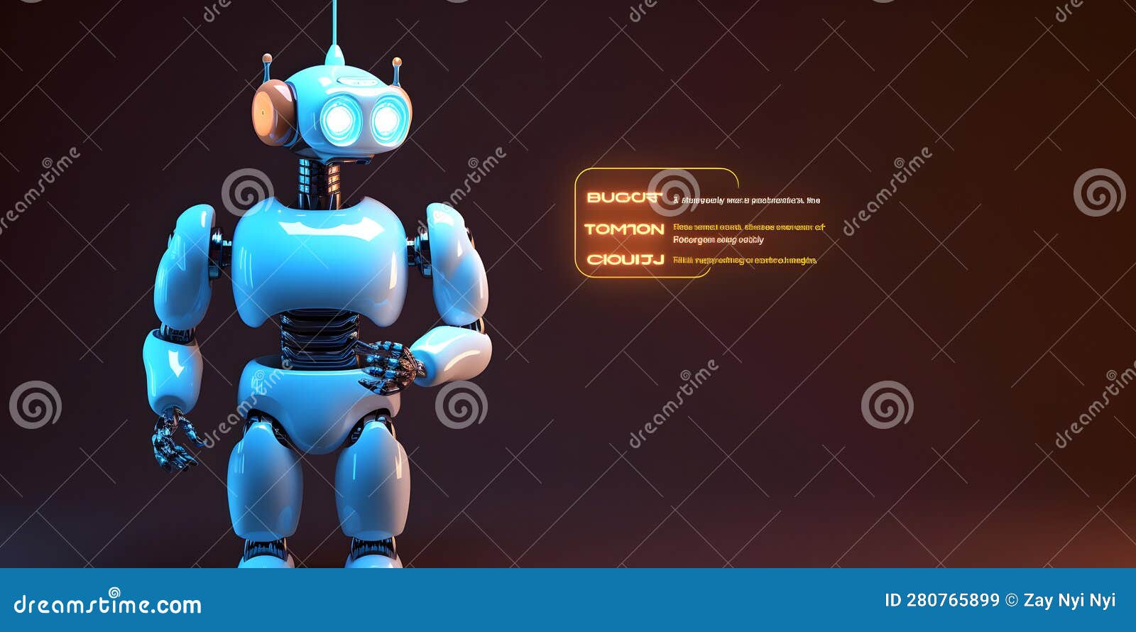 Robot with Chat Box. Concept of Chatbot or Ai Assistant. AI Generated ...