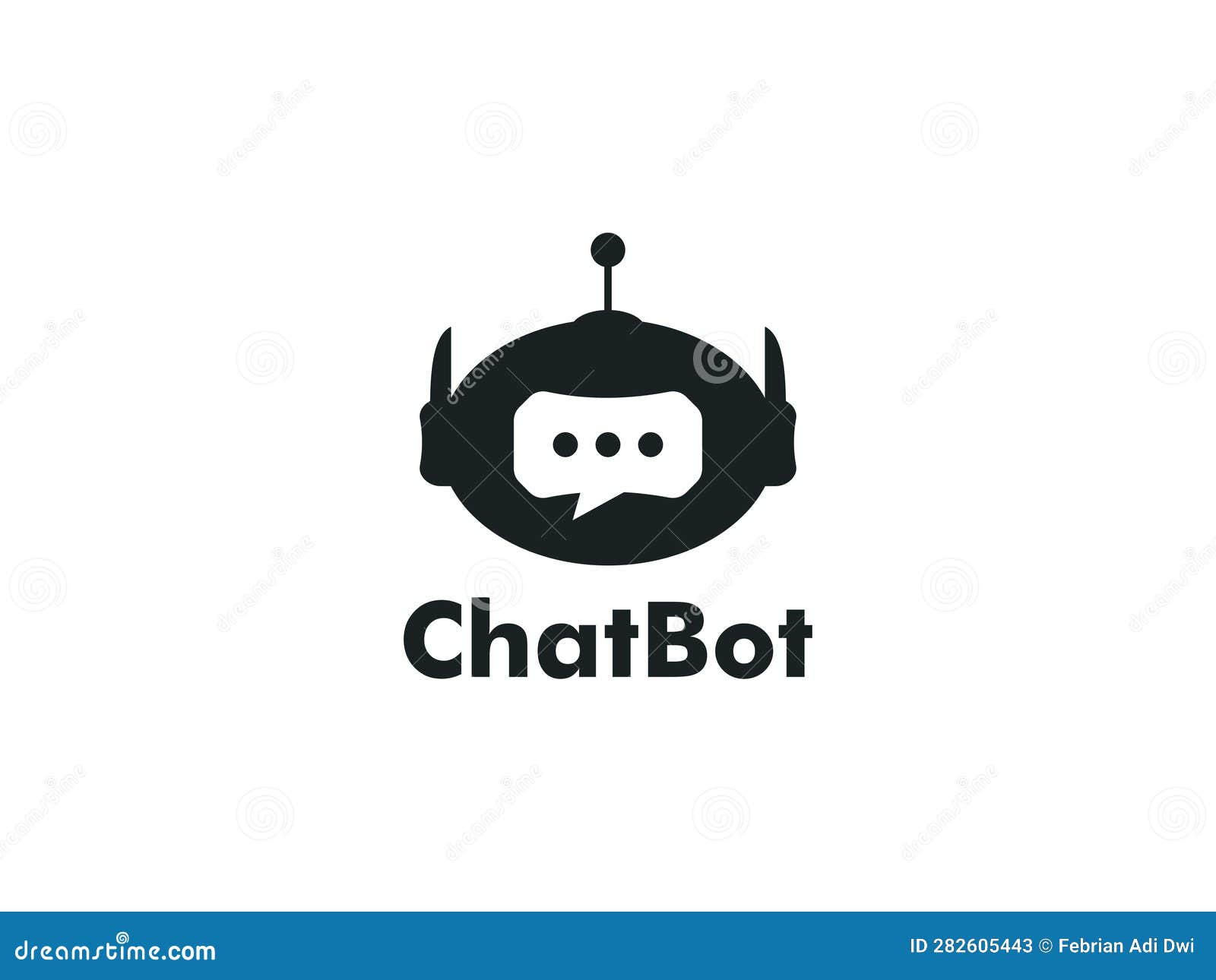 Robot Chat or Chat Bot Logo. Modern Conversation Automatic Technology ...