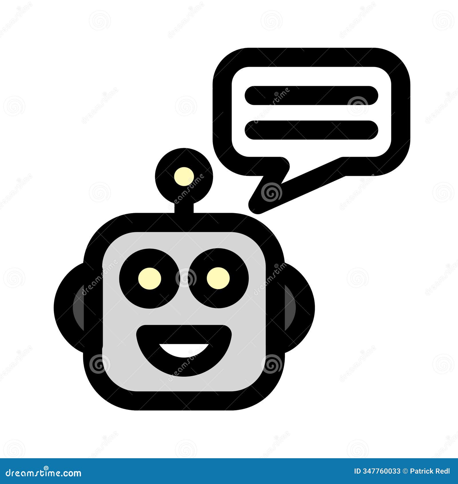 Robot Chat Symbol - Artificial Intelligence Icon Stock Illustration ...