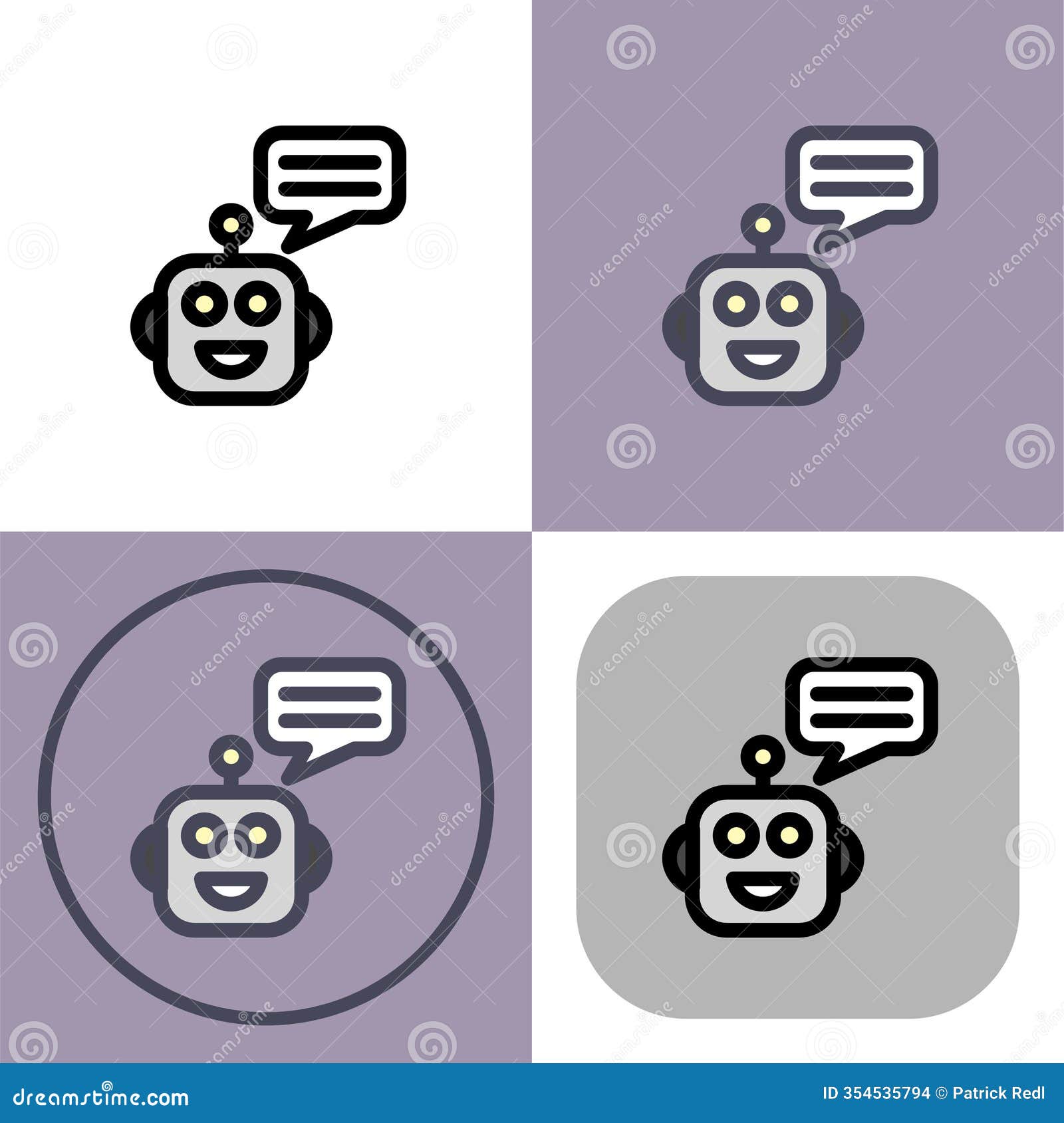 Robot Chat Symbol - Artificial Intelligence Icon Stock Illustration ...