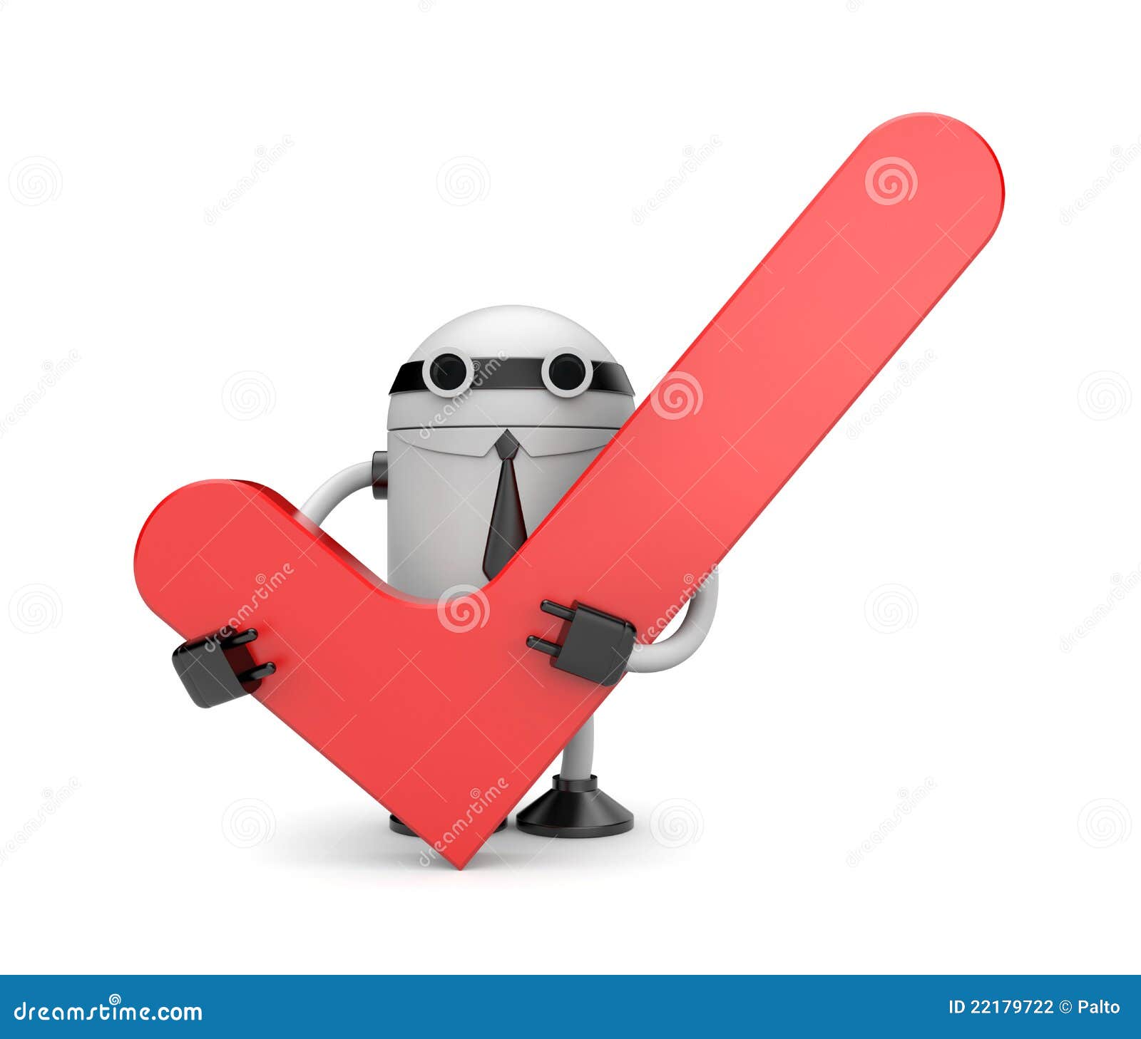 Robot with check stock illustration. Illustration of mechanical - 22179722