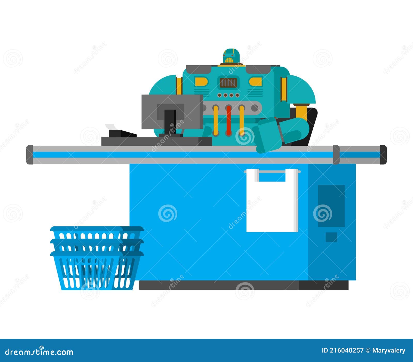 Checkout Counter Line Icon, Vector. Checkout Counter Outline Sign ...