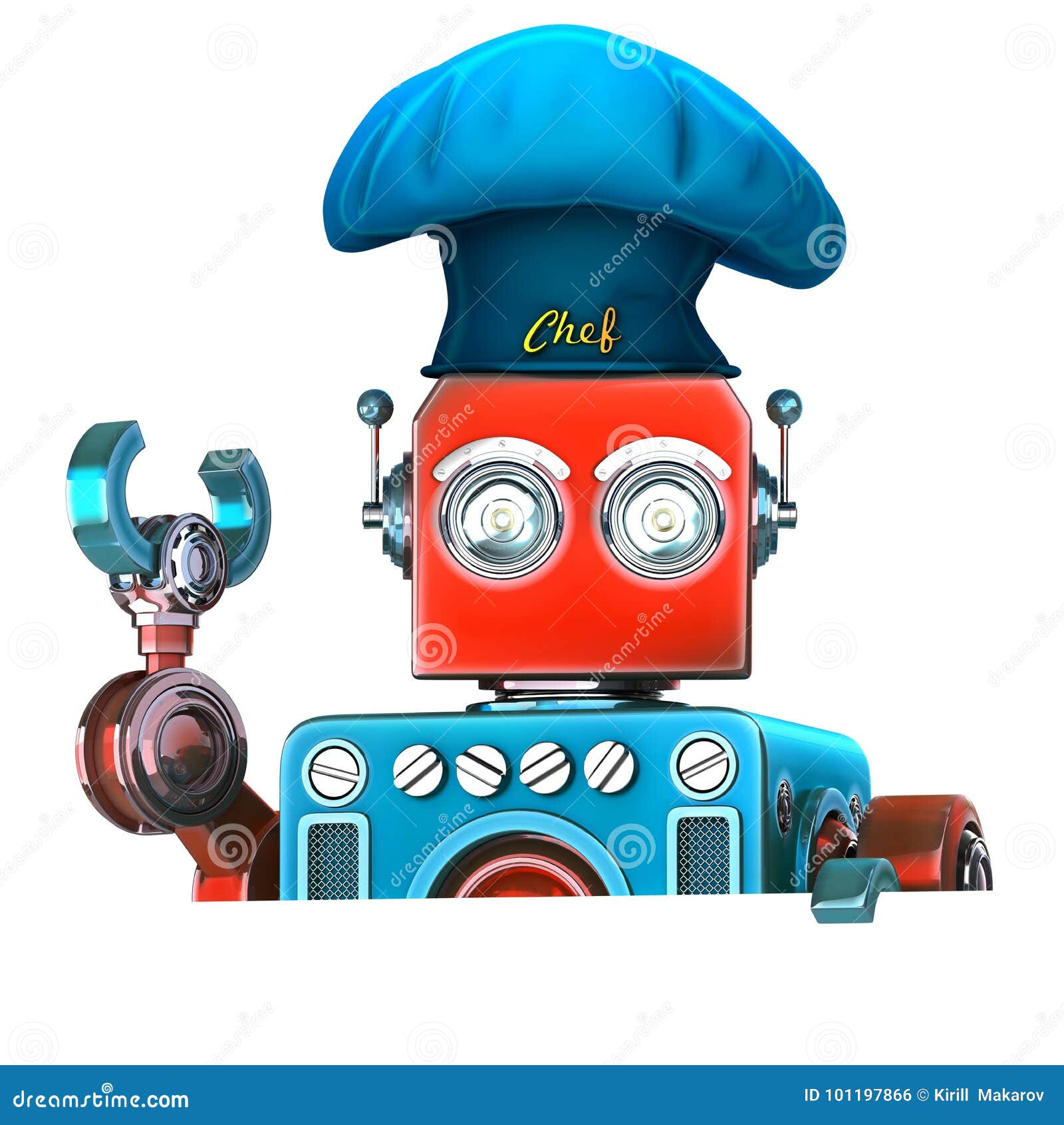 Robot Chef Drawing. Vector Cartoon | CartoonDealer.com #42577405
