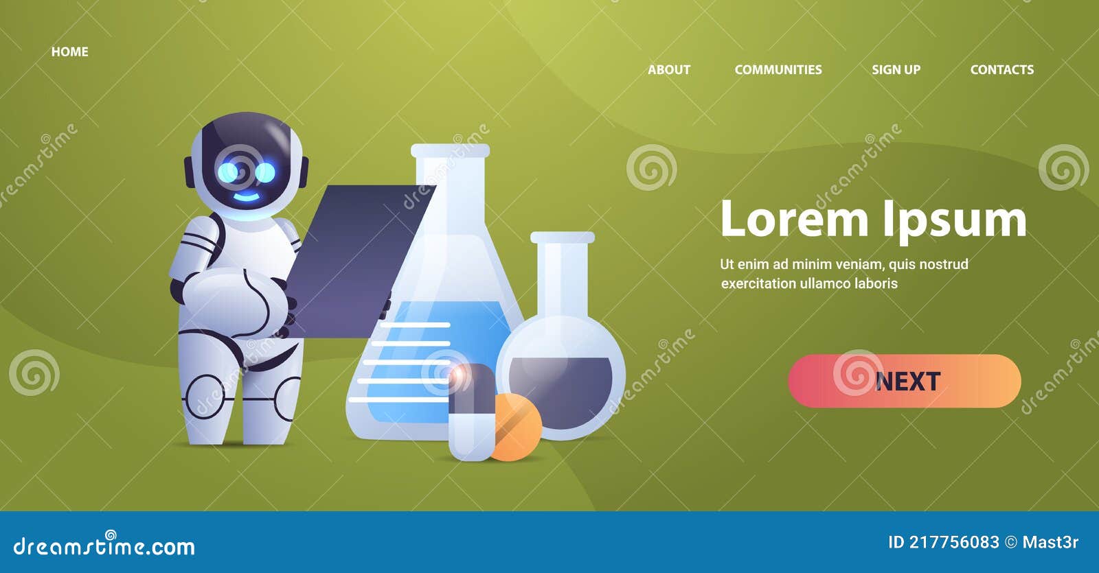 Robot Chemist With Test Tubes Making Chemical Experiment In Lab ...