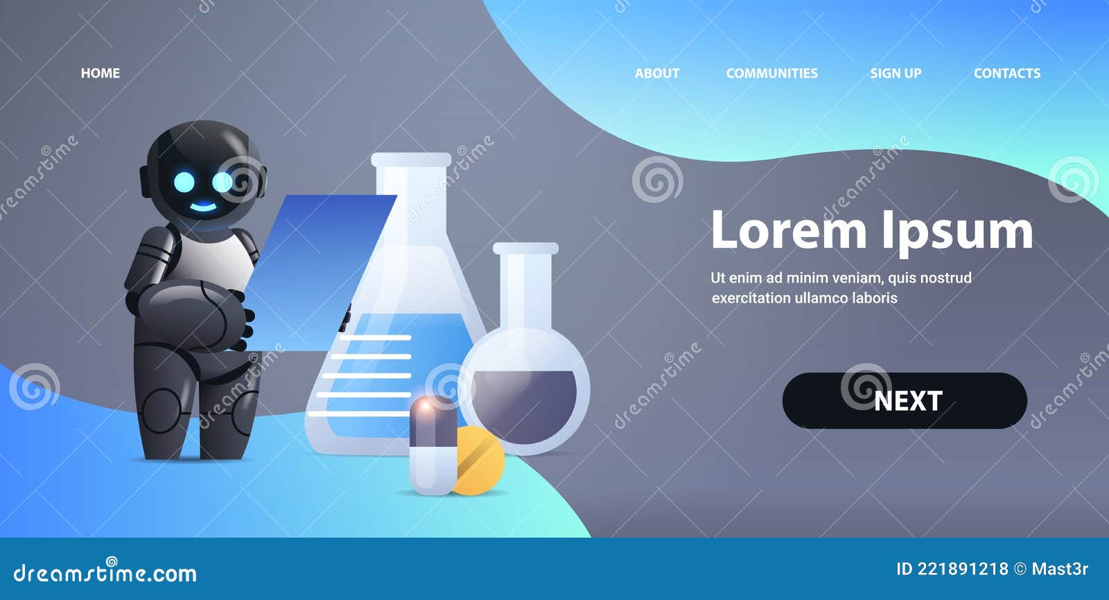 Robot Chemist with Test Tubes Making Chemical Experiment in Lab ...