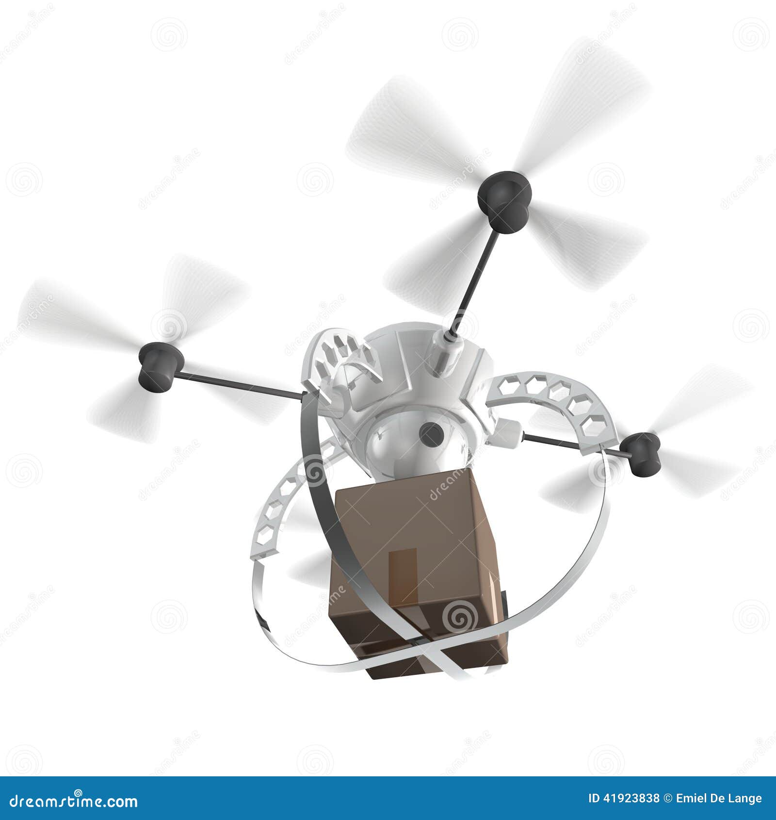 Robot Chopper Delivering a Package Stock Illustration - Illustration of ...