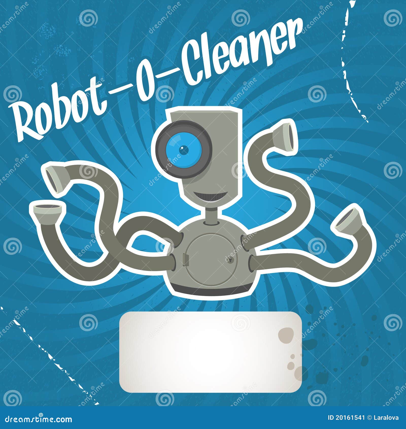 Robot cleaner stock vector. Illustration of metal, poster - 20161541