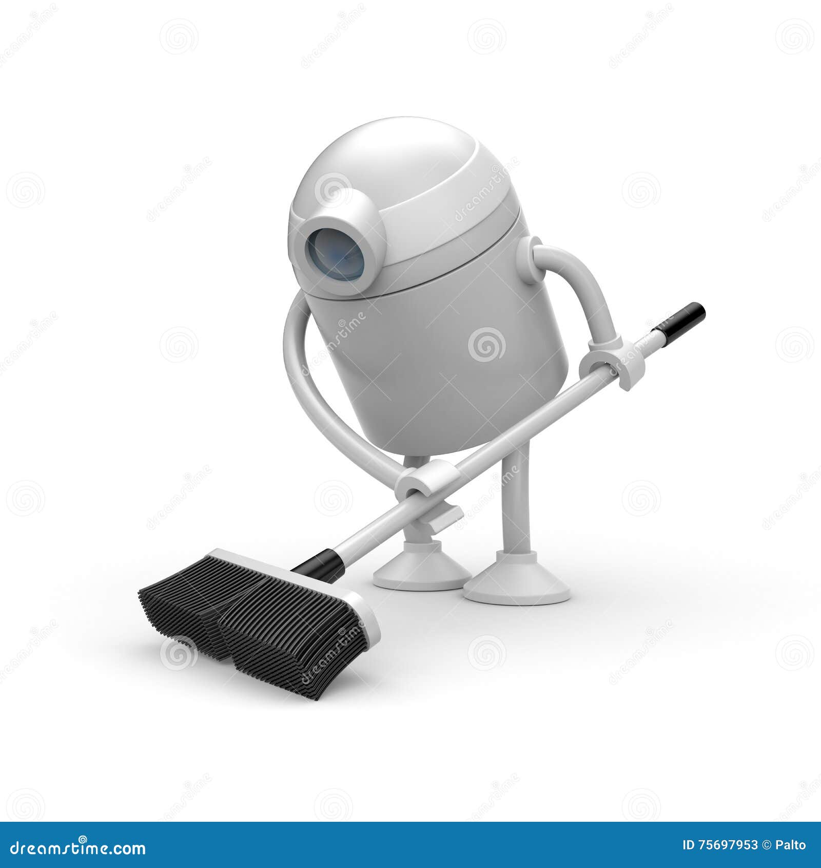 Robot cleaner with mop stock illustration. Illustration of puppet ...