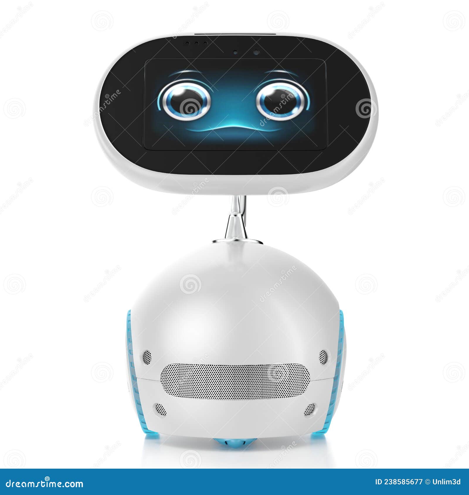 Robot Cleaner. Touch Screen, Autonomous Operation. 3d Illustration ...