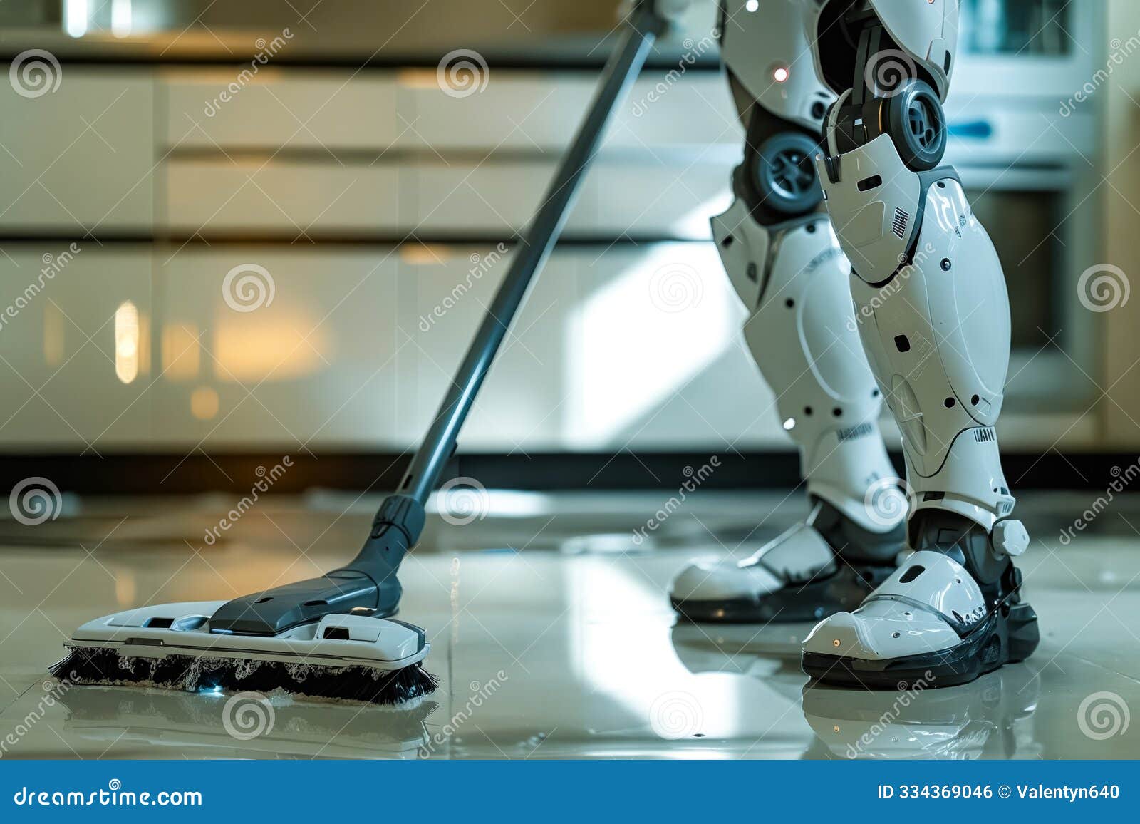 A Robot Cleaning the Floor with a Mop Stock Photo - Image of person ...
