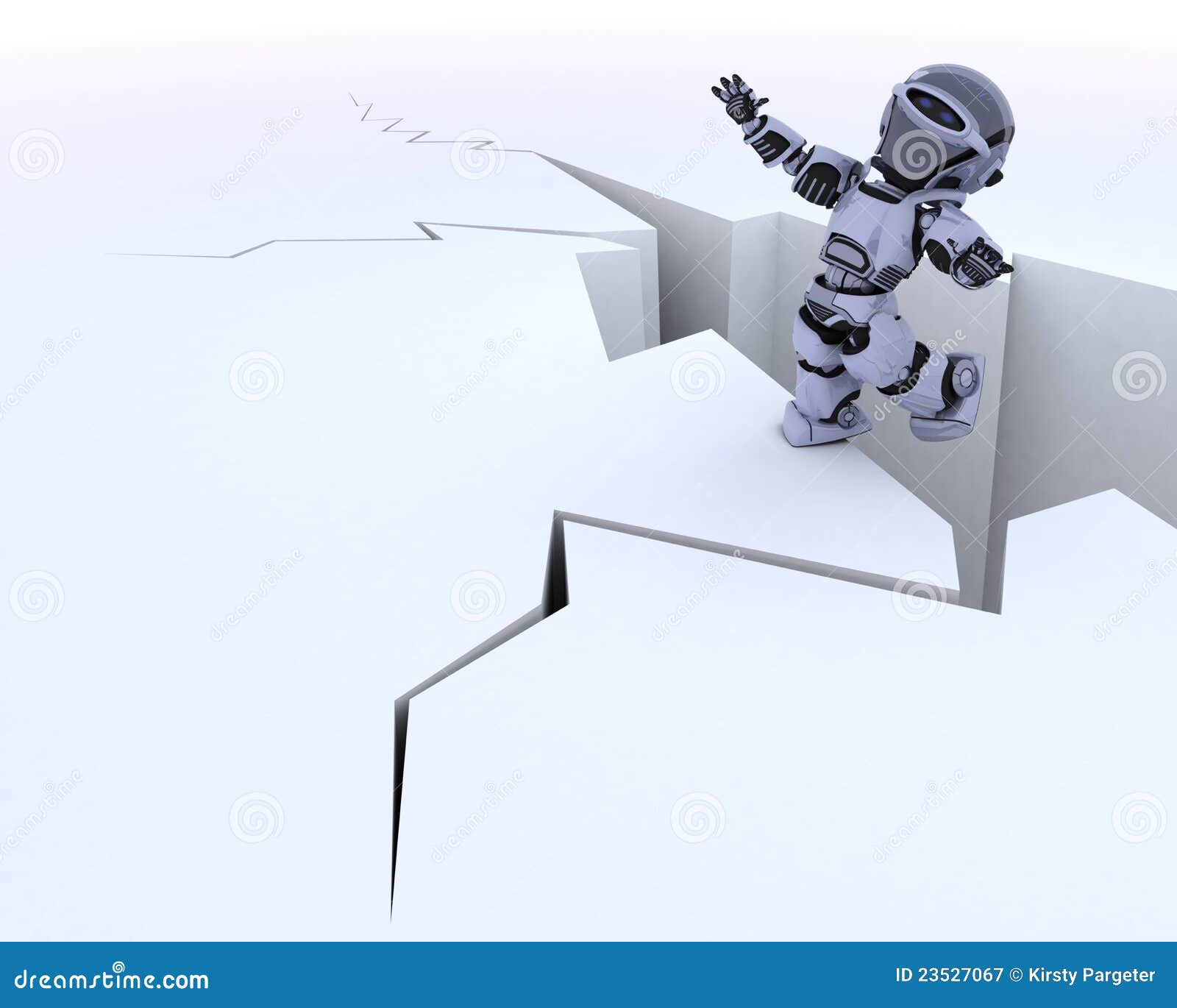 Robot on a cliff edge stock illustration. Illustration of crack - 23527067