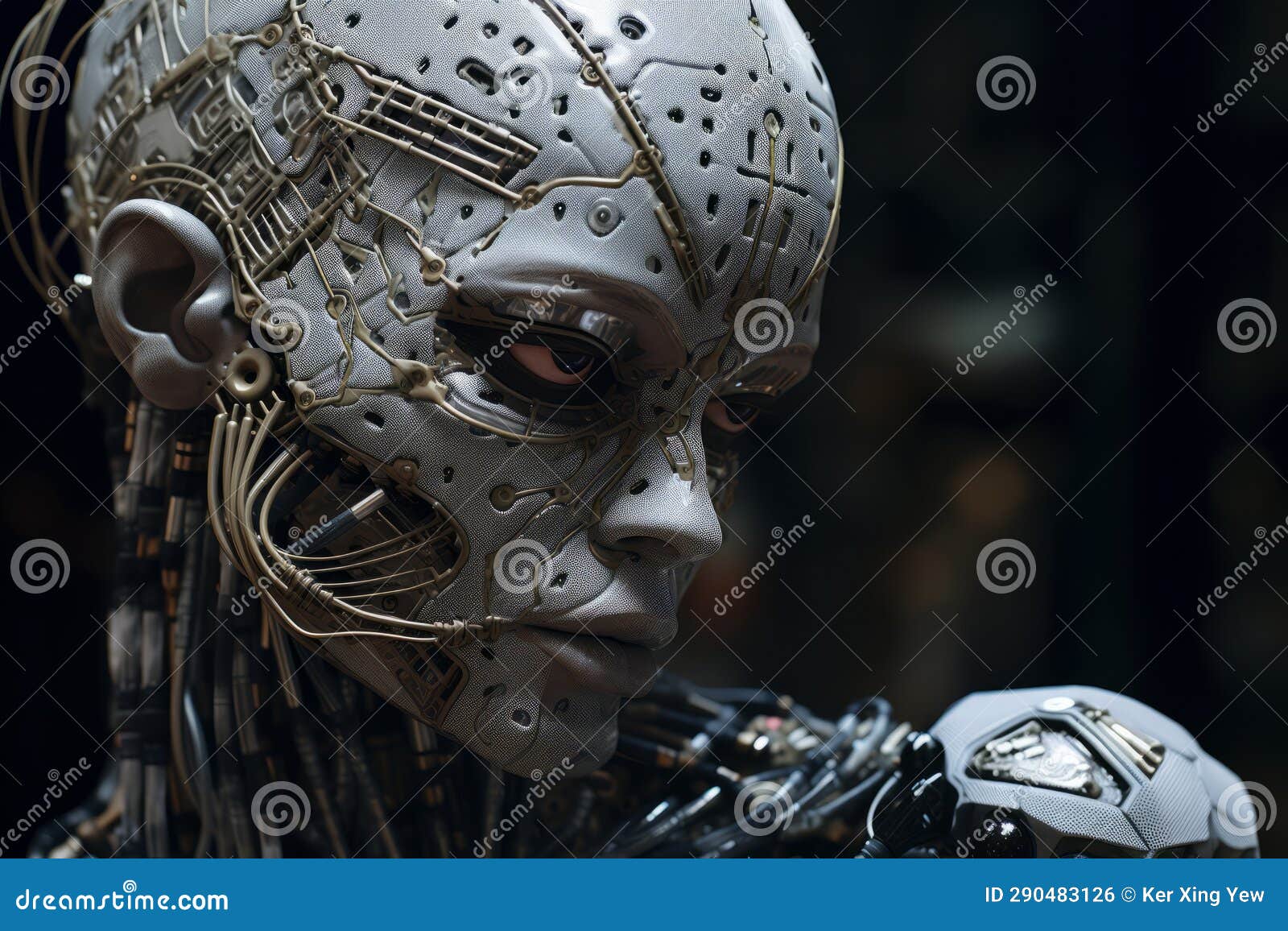 Robot with a Clock Face, Representing the Fusion of Technology and Time ...